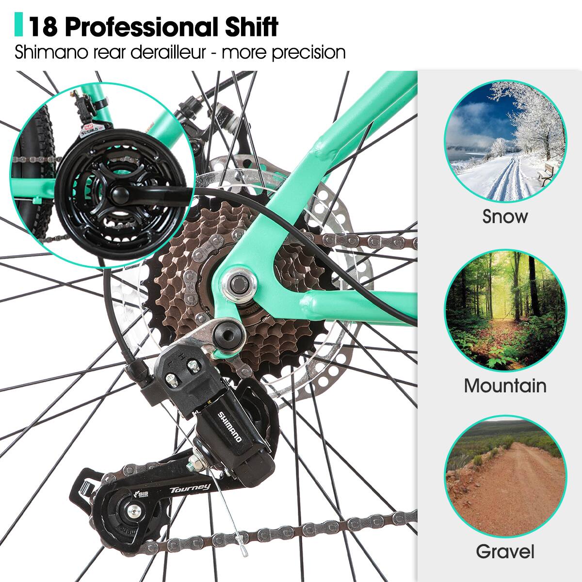 HILAND 26 Inch Womens Mountain Bike with 18 Speed, Step Through Frame ...