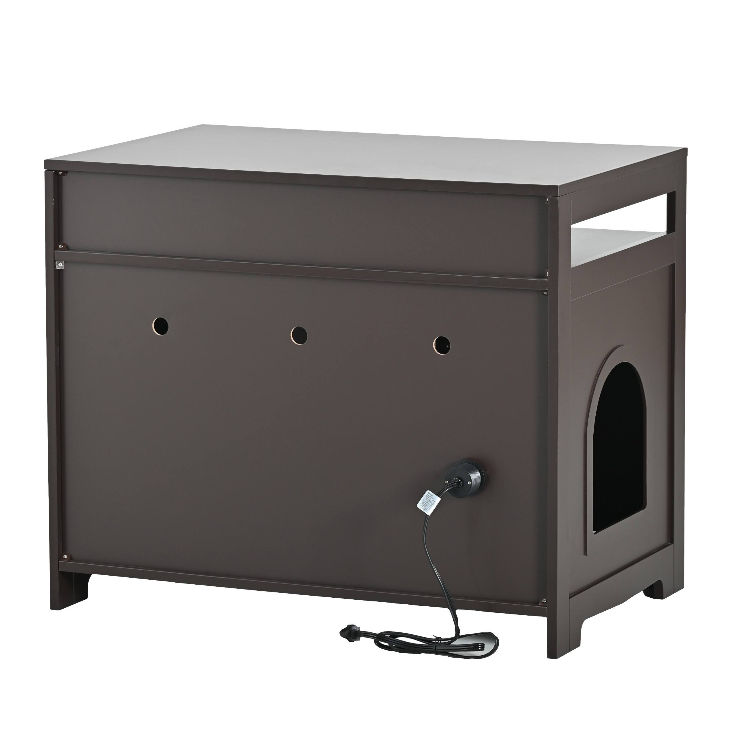 Dexmalle Dexmalle 2 Doors Litter Box Enclosure,Storage Bench Side Table ...