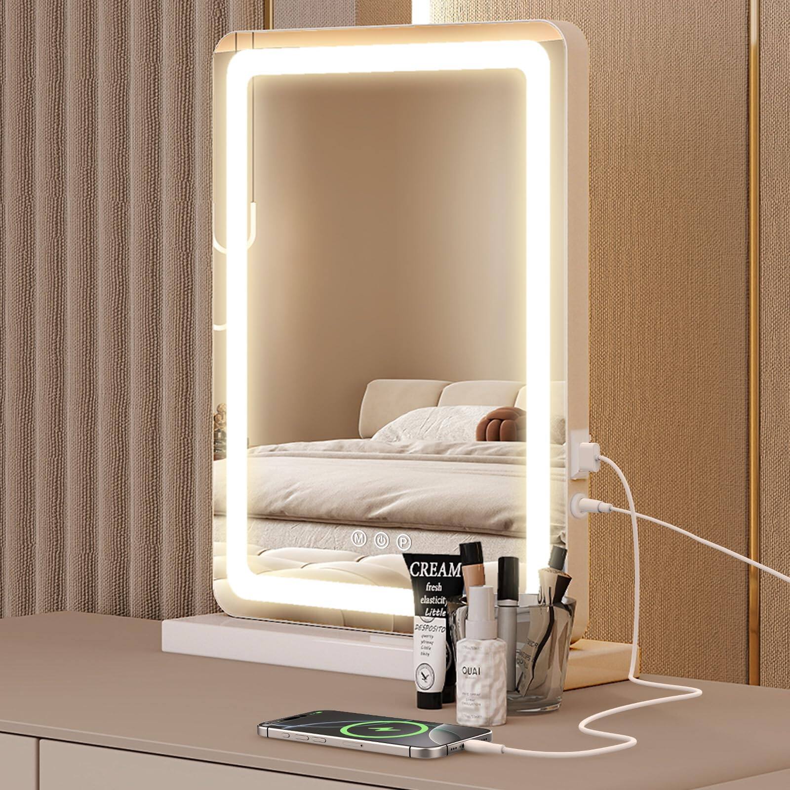METALTON Led Vanity Mirror With Lights Dimmable Color Modes Makeup ...