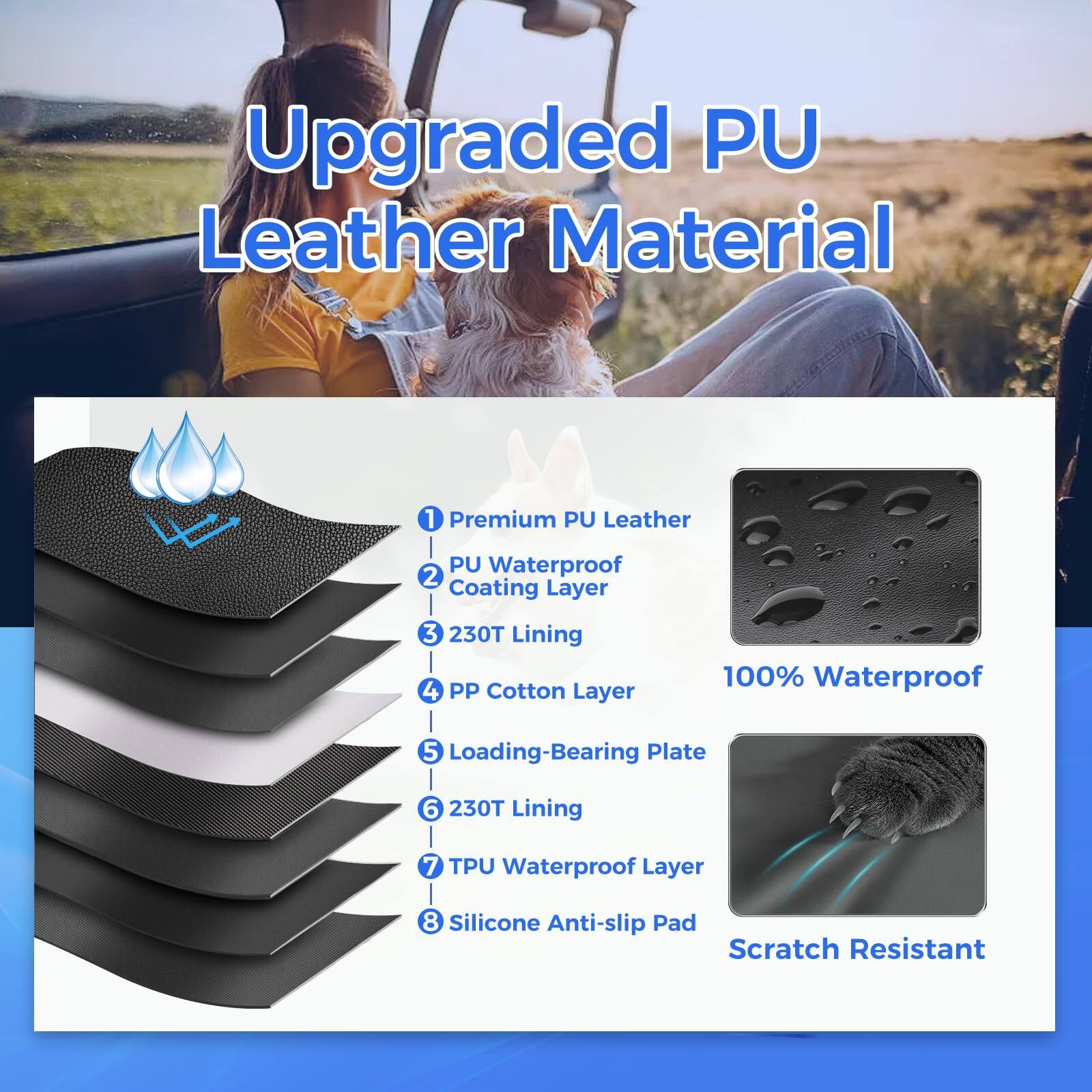 Reds Spade Pet Car Seat Cover For Dogs Extender With Hard Bottom ...