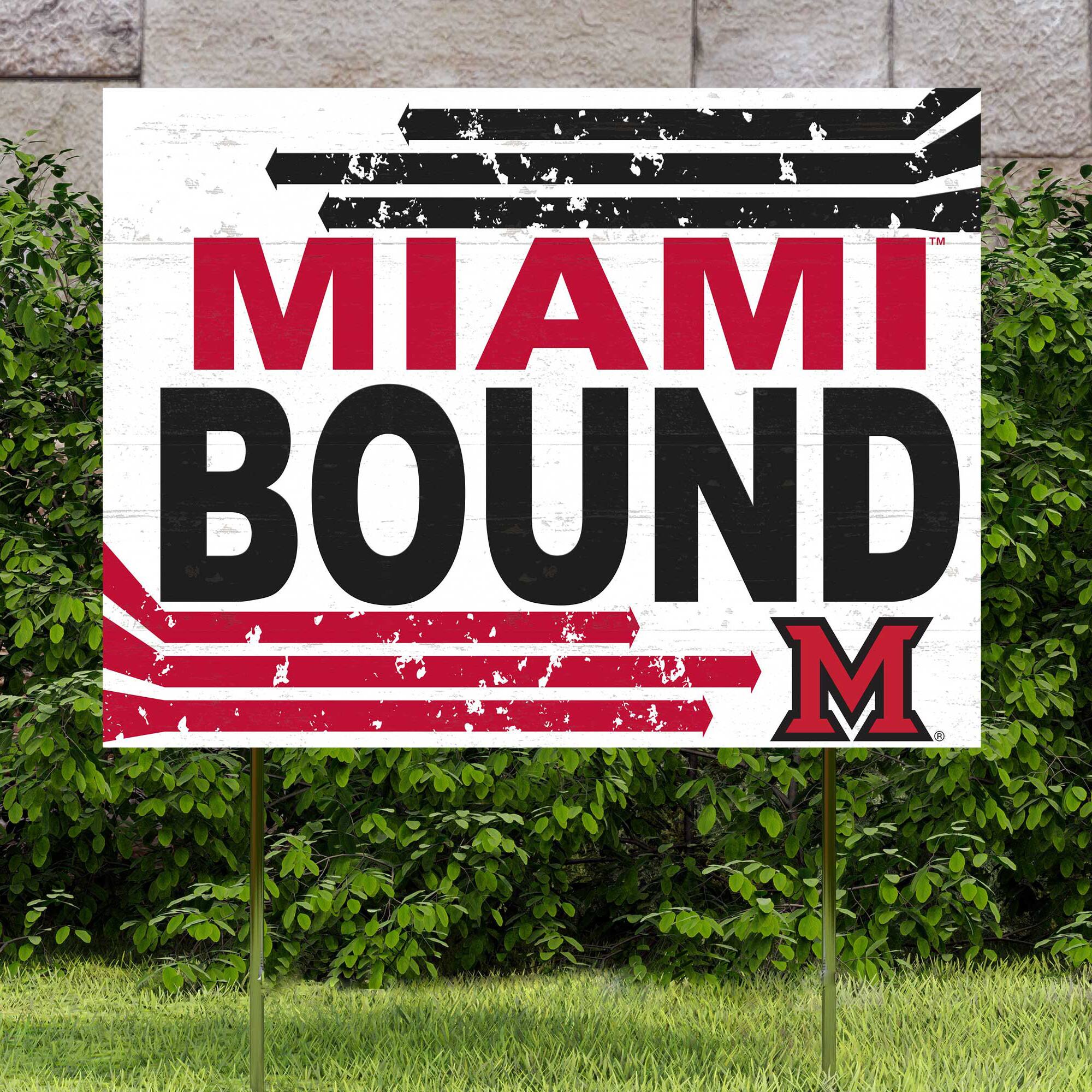 Jardine Miami University RedHawks 18'' x 24'' Bound Yard Sign White ...