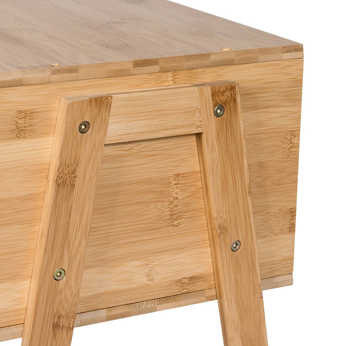 Costway Set of 2 Bamboo Nightstand Stackable Sofa Table Bedside Table ...