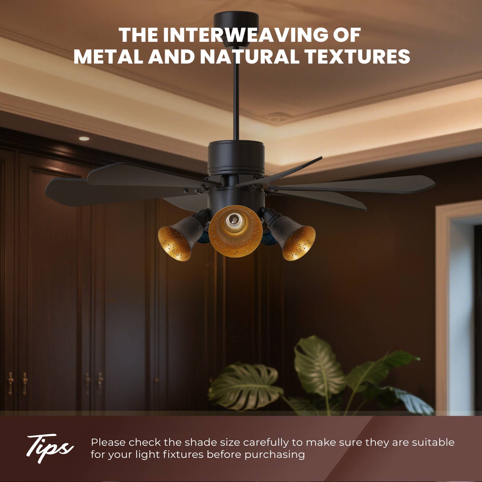 Alucset 4 Pack Metal Small Ceiling Fan Light Covers Mini Lamp Shades ...