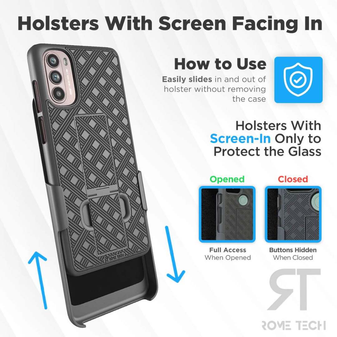 RomeTech Shell Holster Combo Case for Motorola Edge+ (2022) Black ...