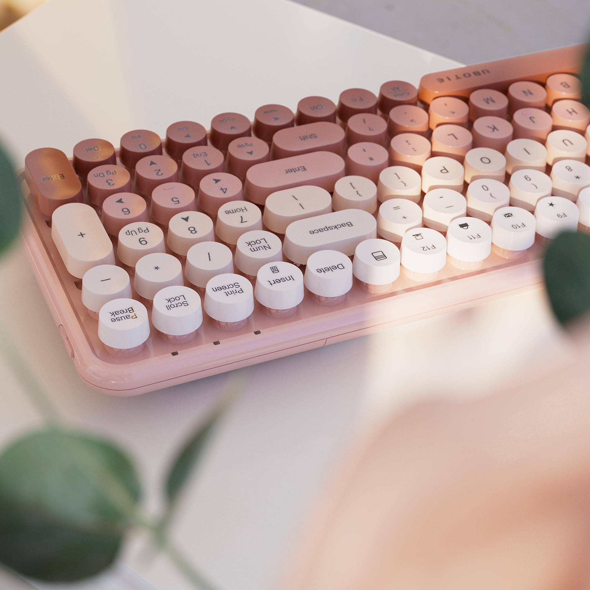 Cozy Serene Colorful 100Keys Keyboards Wireless Compact Rainbow Gradual ...