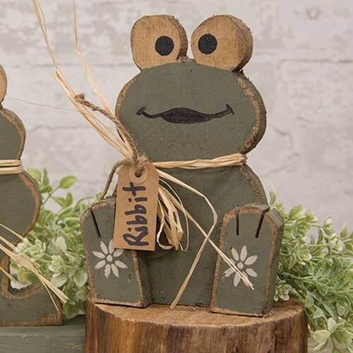 BreeBe Rustic Wood Sitting Baby Frog w/"Ribbit" Tag Green G24208 - Best Buy