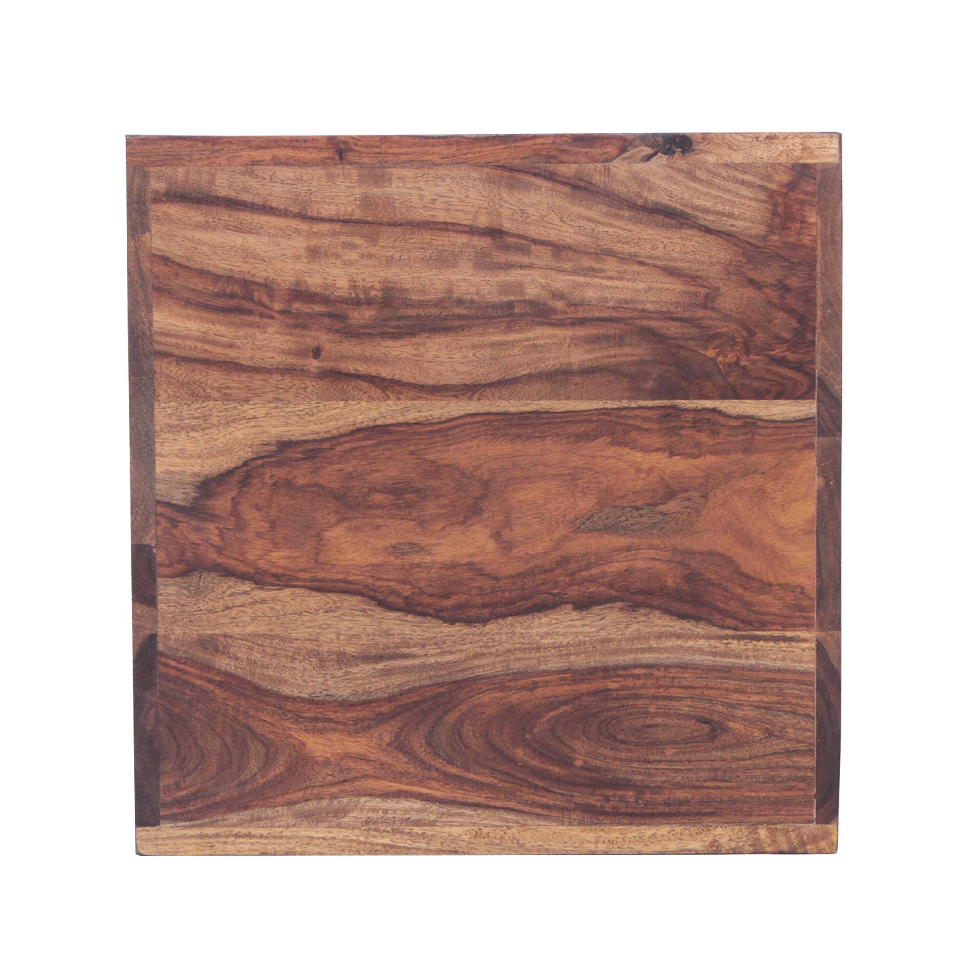 Manhattan Lane 16 Inch Cube Shape Rosewood Side Table With Cutout ...