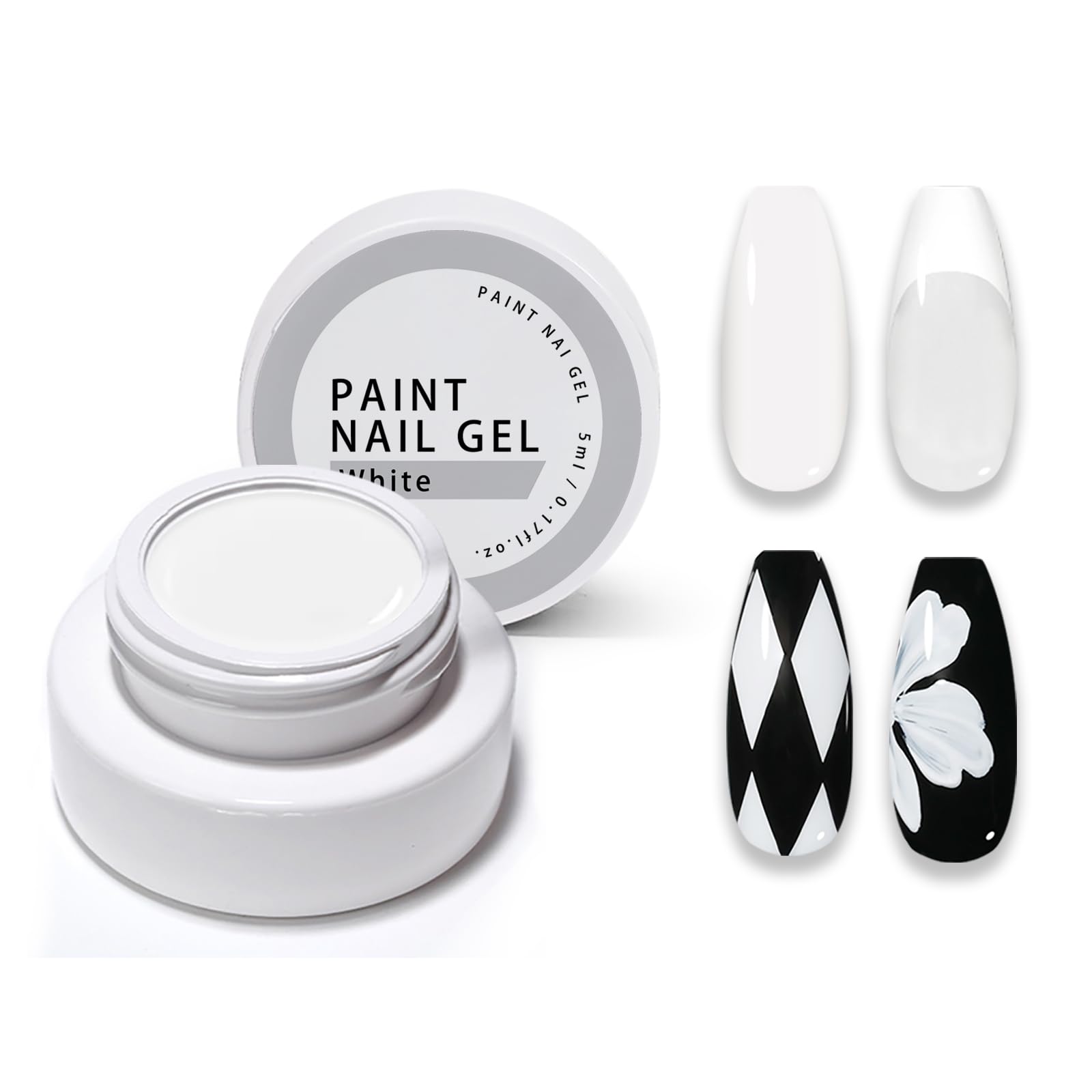 Stylel Star Jars Paint Gel White Black Nails Art Polish Tip Tool Design ...