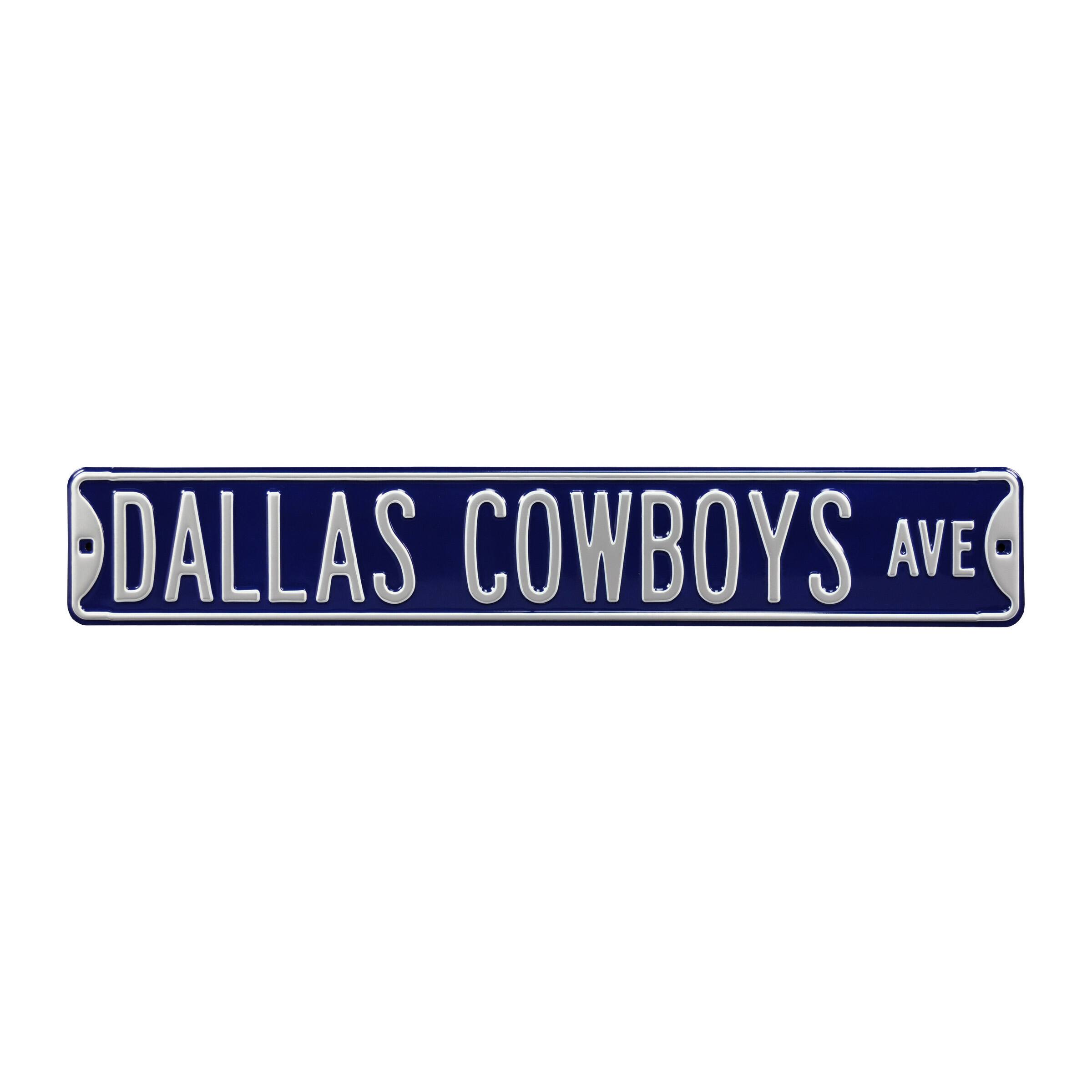 Authentic Street Signs Dallas Cowboys Ave 6" x 36" Steel Street Sign ...