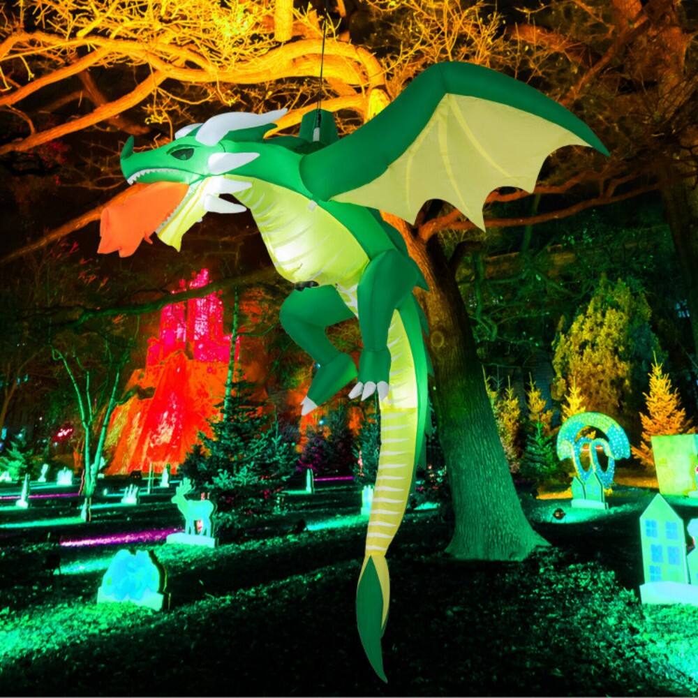 Boyel Living Giant 5ft Hanging Inflatable Dragon with LED Lights for ...