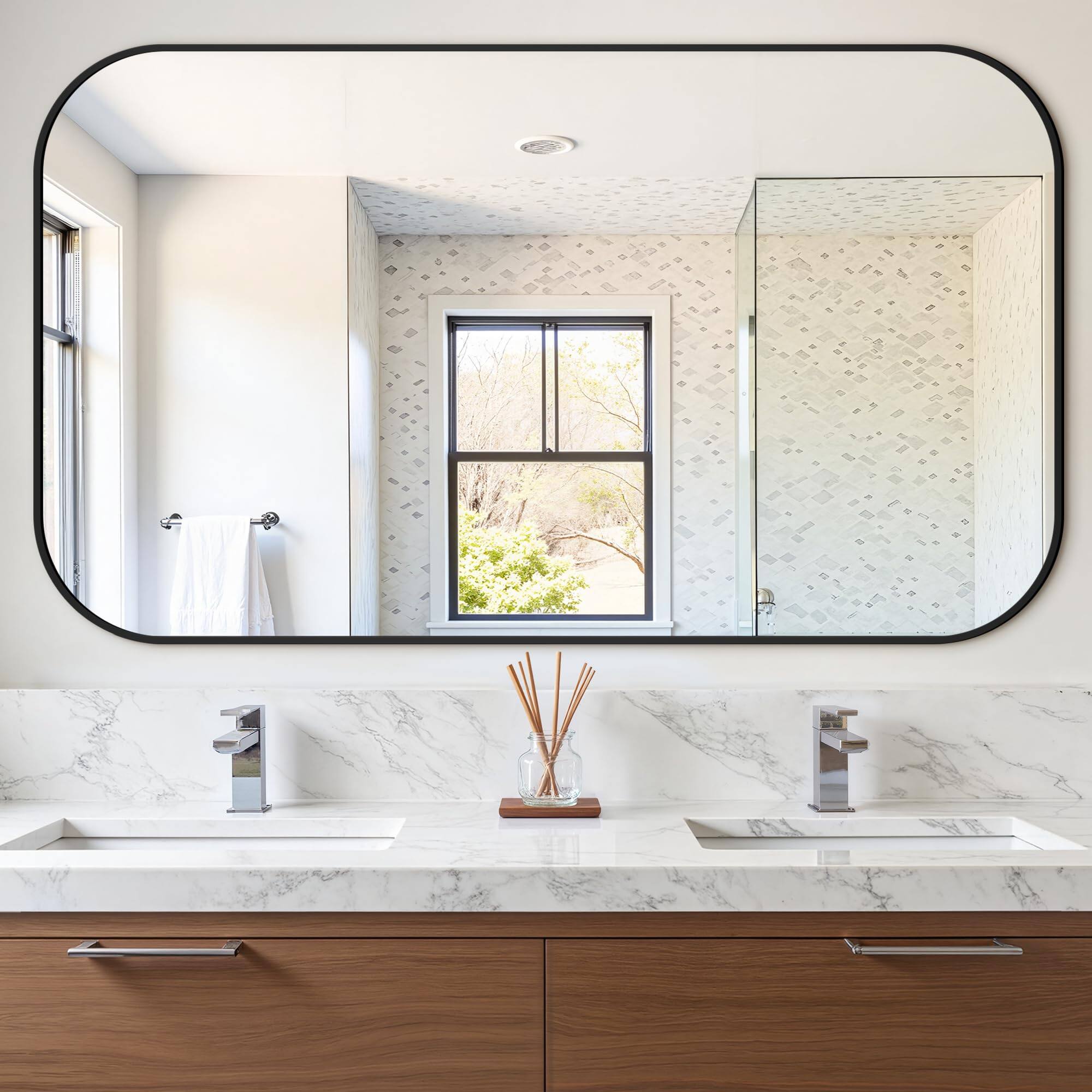 Earthley Blooms Bathroom Mirrors For Over Sink 24x36 Vanity Mirror Hd ...