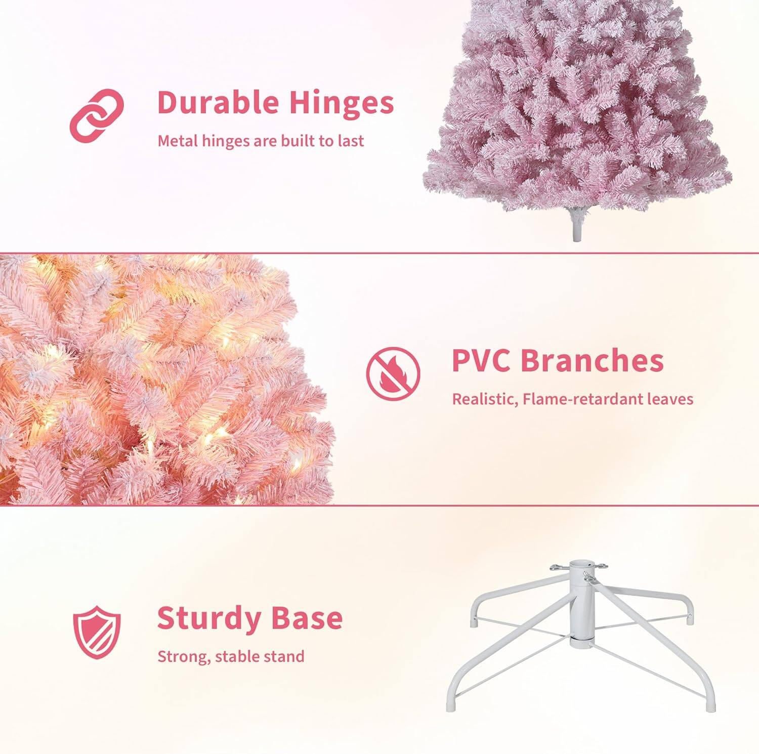 Maxxis Merch 9 ft Christmas Tree with 800 LED Lights, Snow Frosted ...