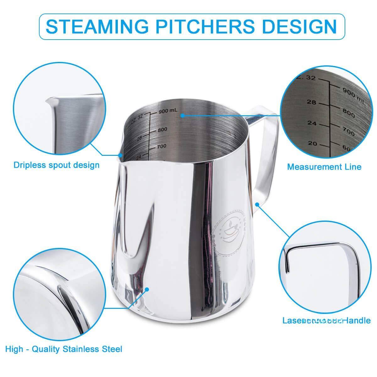 Dapper Styles Milk Frothing Pitcher Espresso Steaming Pitchers Machine ...