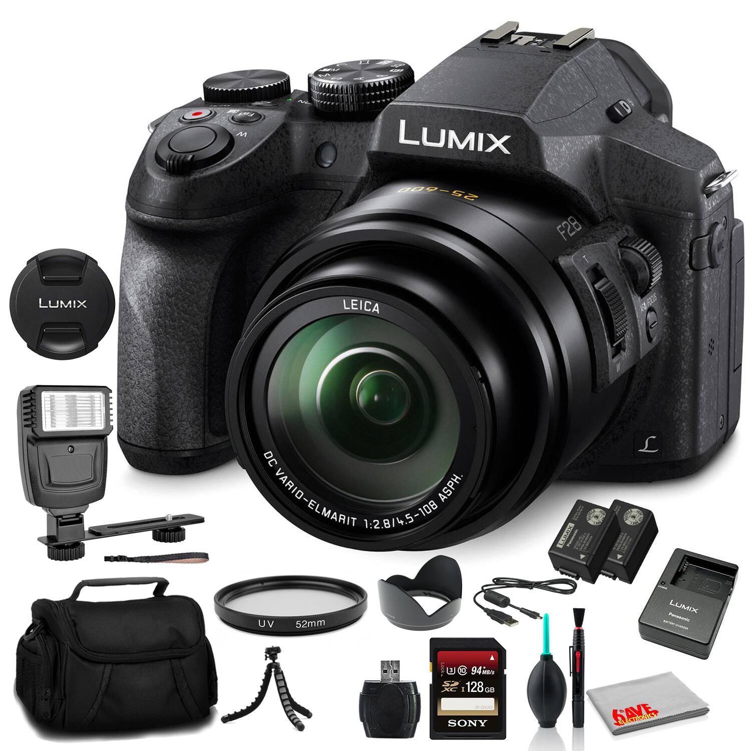 Panasonic Lumix DMC FZ300 Digital Camera (DMC FZ300K) Pro Bundle DMC ...