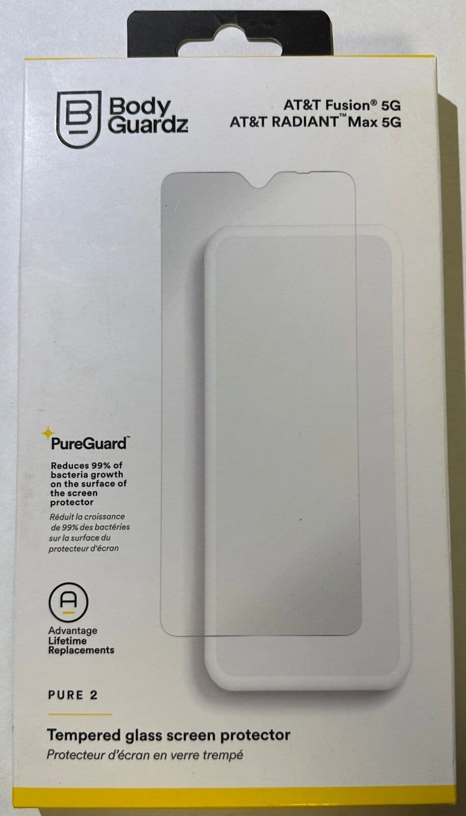 BodyGuardz Pure 2 Antimicrobial Tempered Glass Screen Protector - AT&T ...