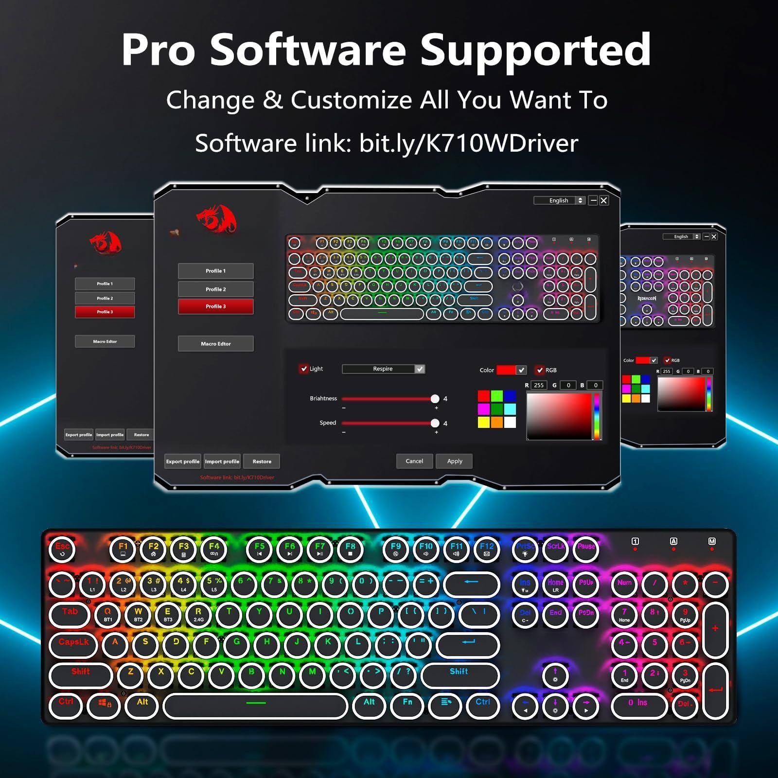 Live At Space Typewriter Wireless Mechanical Gaming Bluetooth/hz/wired ...