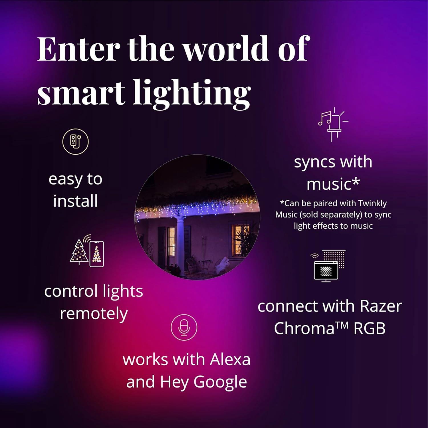 Twinkly Smart Light Icicle LED 190 RGB (Gen II) Black TWI190STP-TUS ...