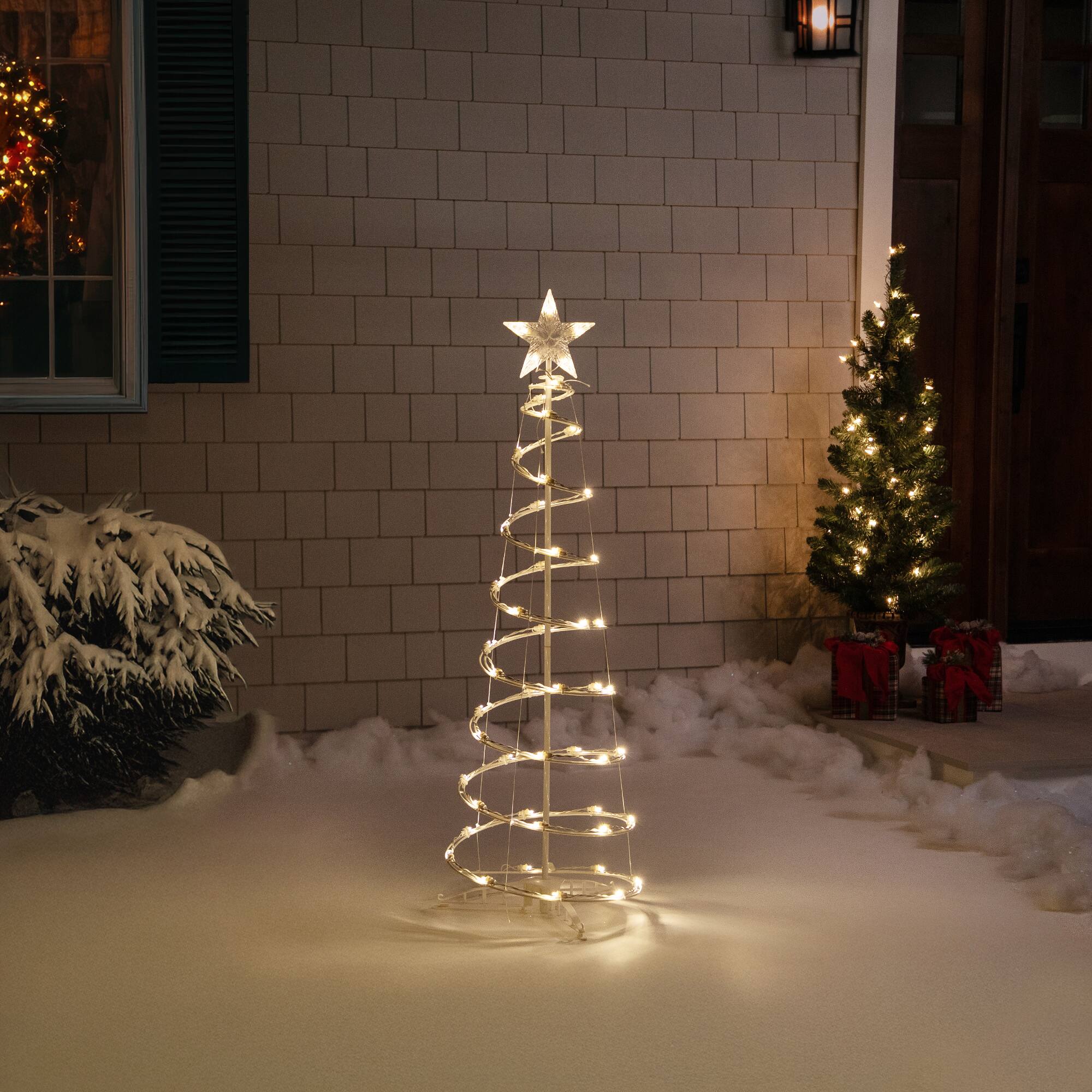 Northlight LED Lighted Spiral Outdoor Christmas Tree 4' Warm Lights ...