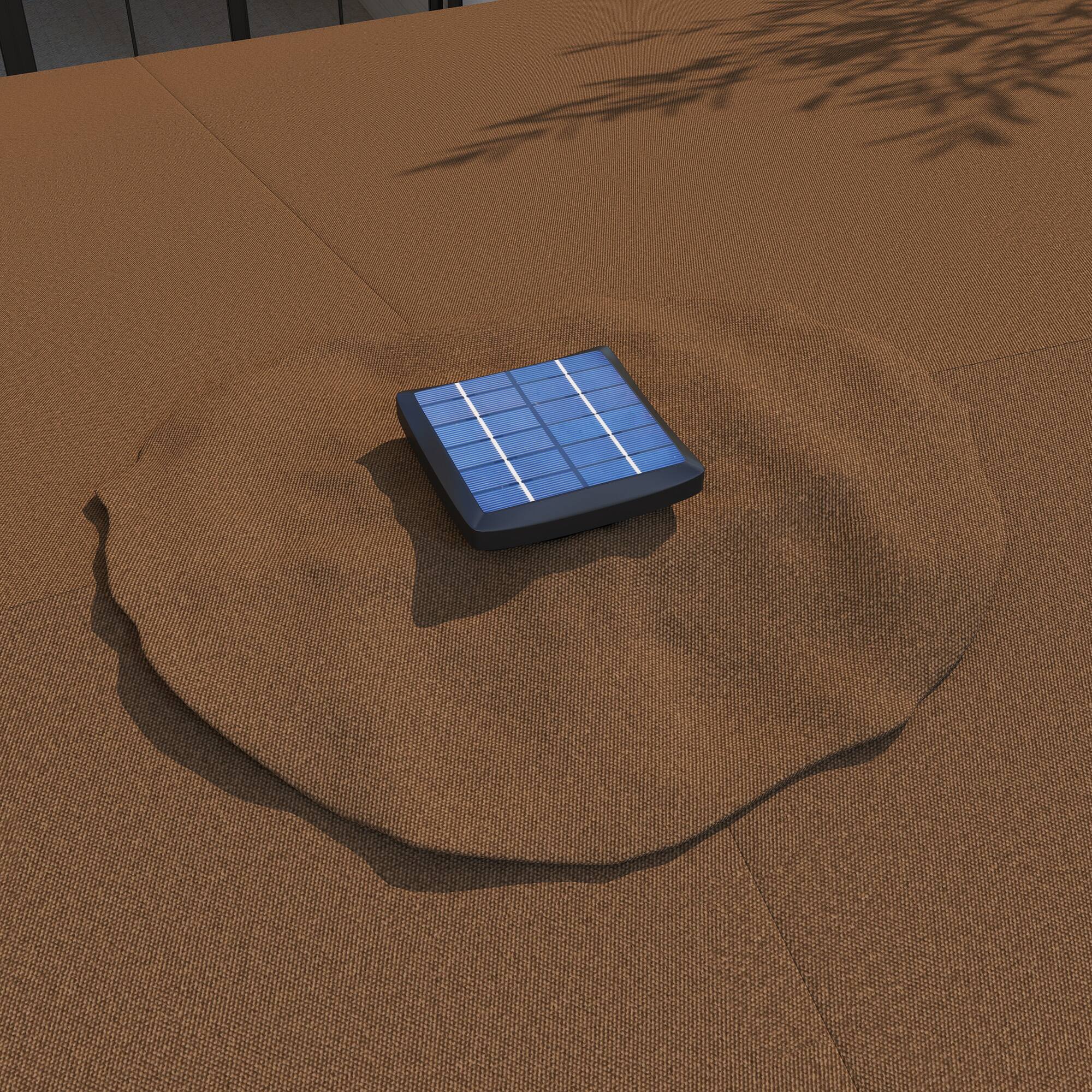 Outsunny 14.8ft Double Umbrella, Large Outdoor Patio Sun Shade with LED ...