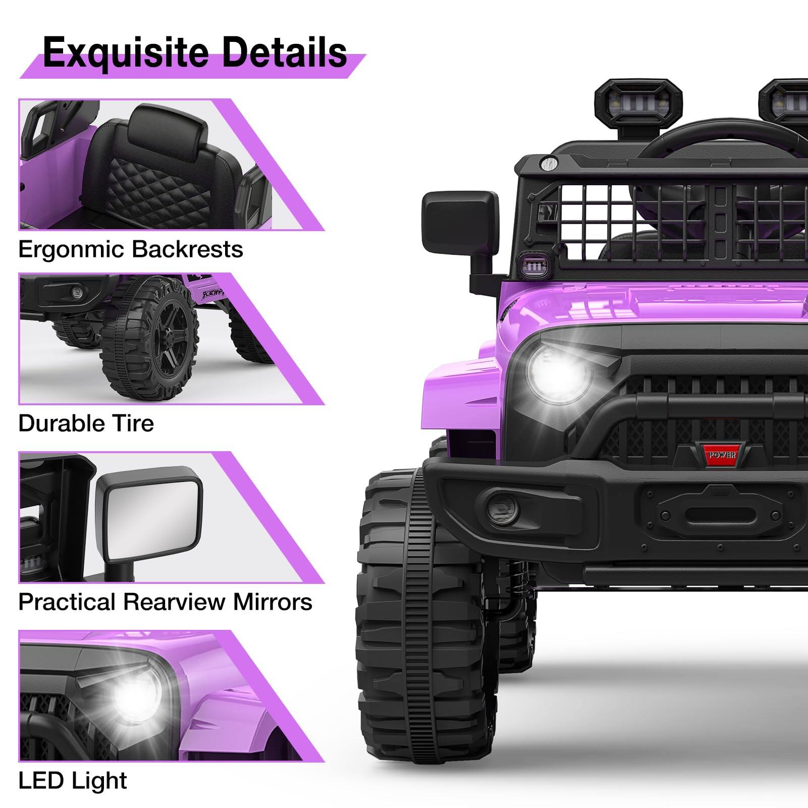 Acekool Ride on Truck, Kids Electric Car w/Parent Remote Control, 12v ...