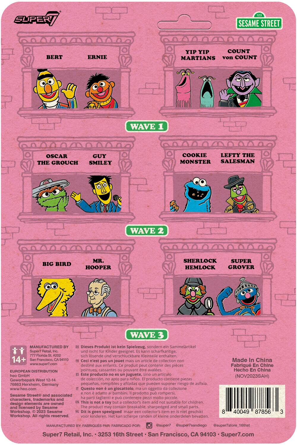 Super7 Sesame Street ReAction Figures Wv3 Mr. Hooper COLLECTIBLES ...