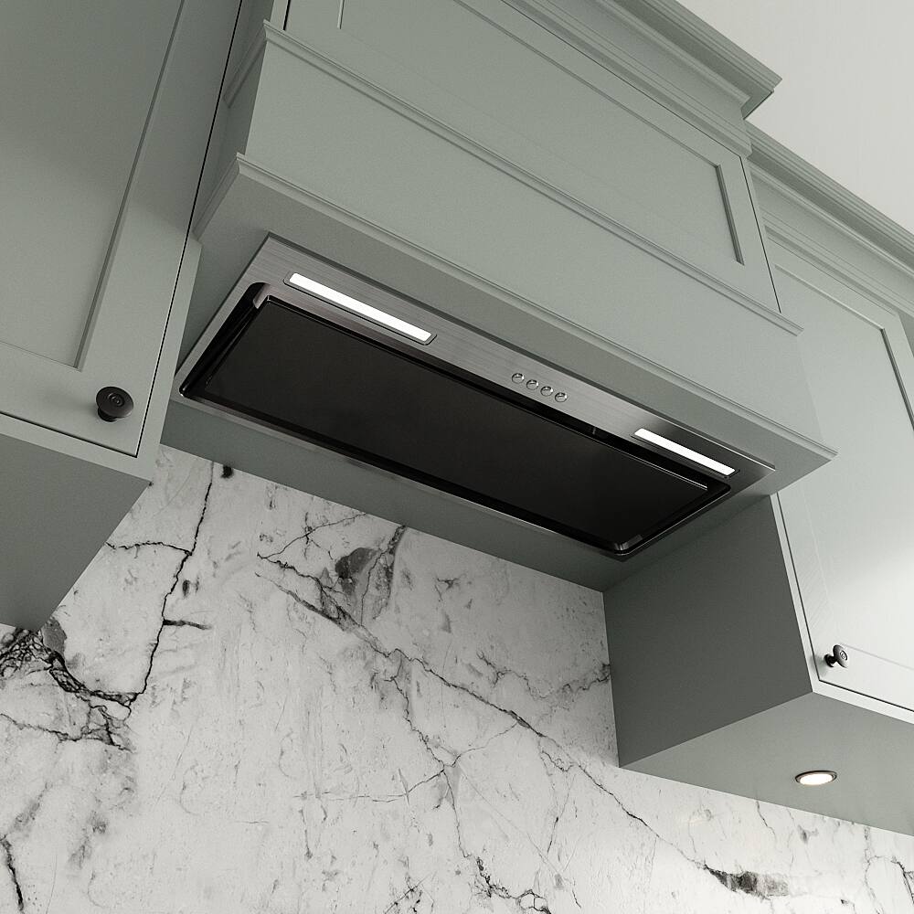 Streamline 28 inches Convertible Range Hood Insert Glossy Black T-4213 ...