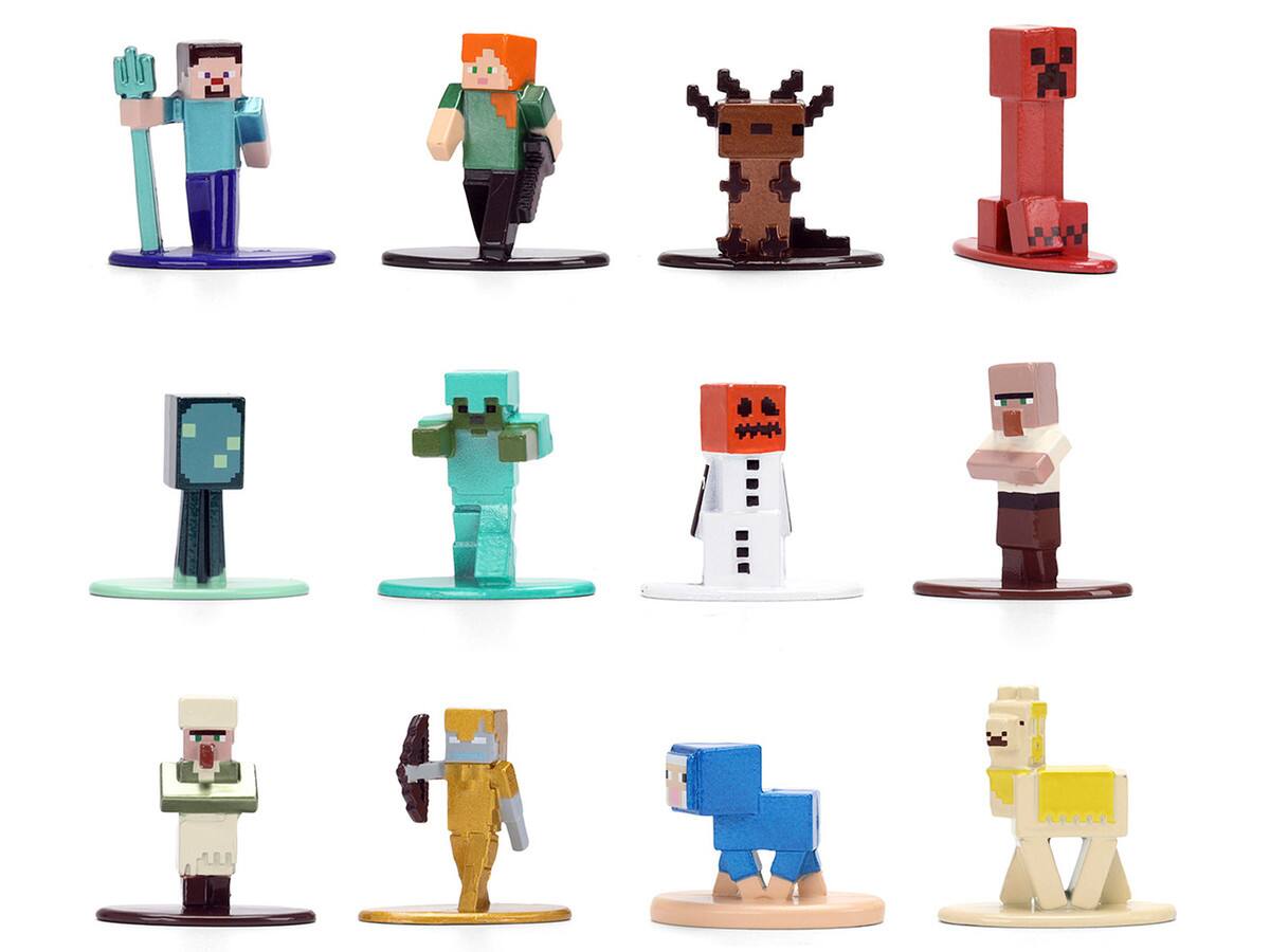 Set of 12 Diecast Figures "Minecraft" Video Game "Nano Metalfigs ...