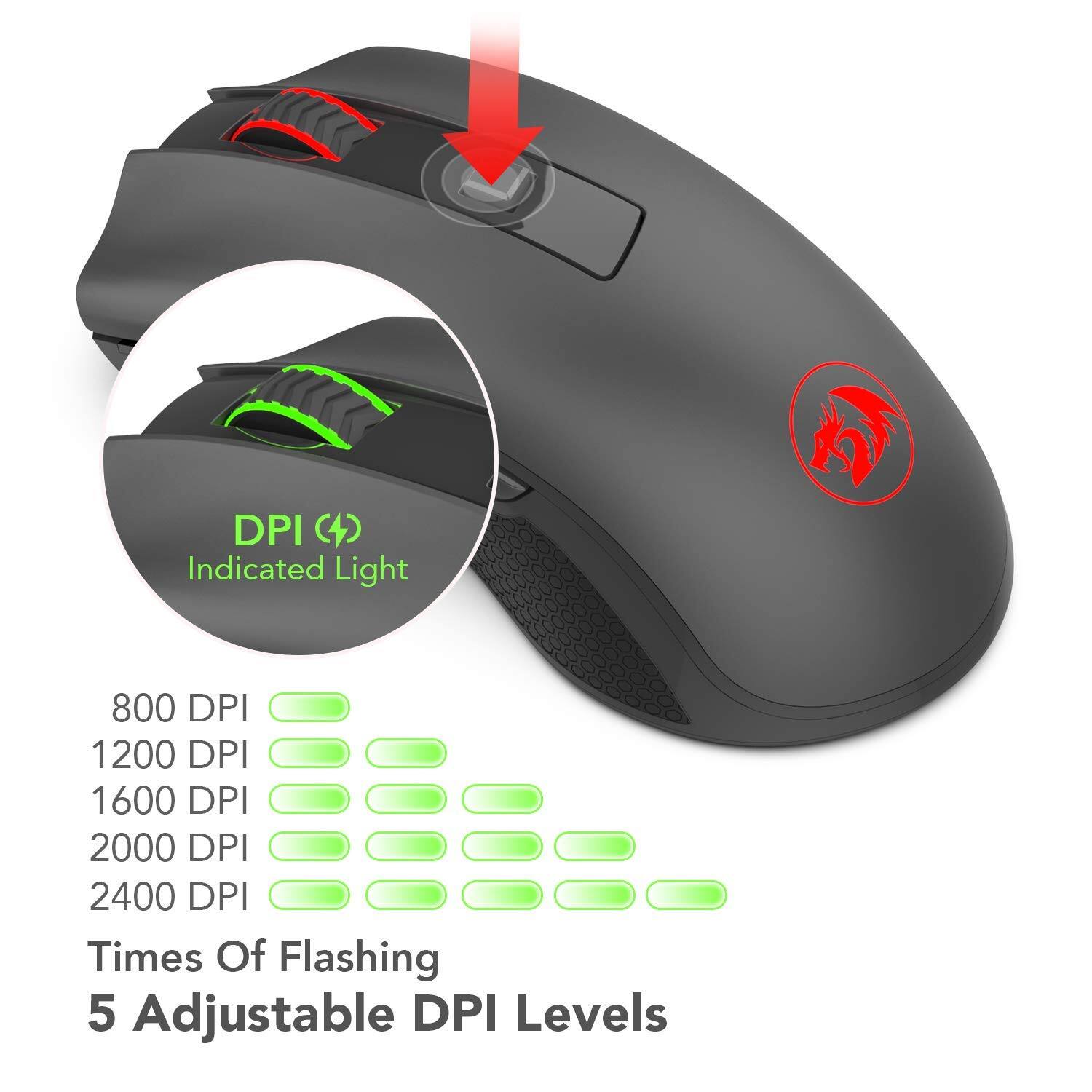 PO3TICJUNKI3 M652 Optical 4g Mouse With Receiver Portable Gaming & Office Mice Adjustable Levels ...