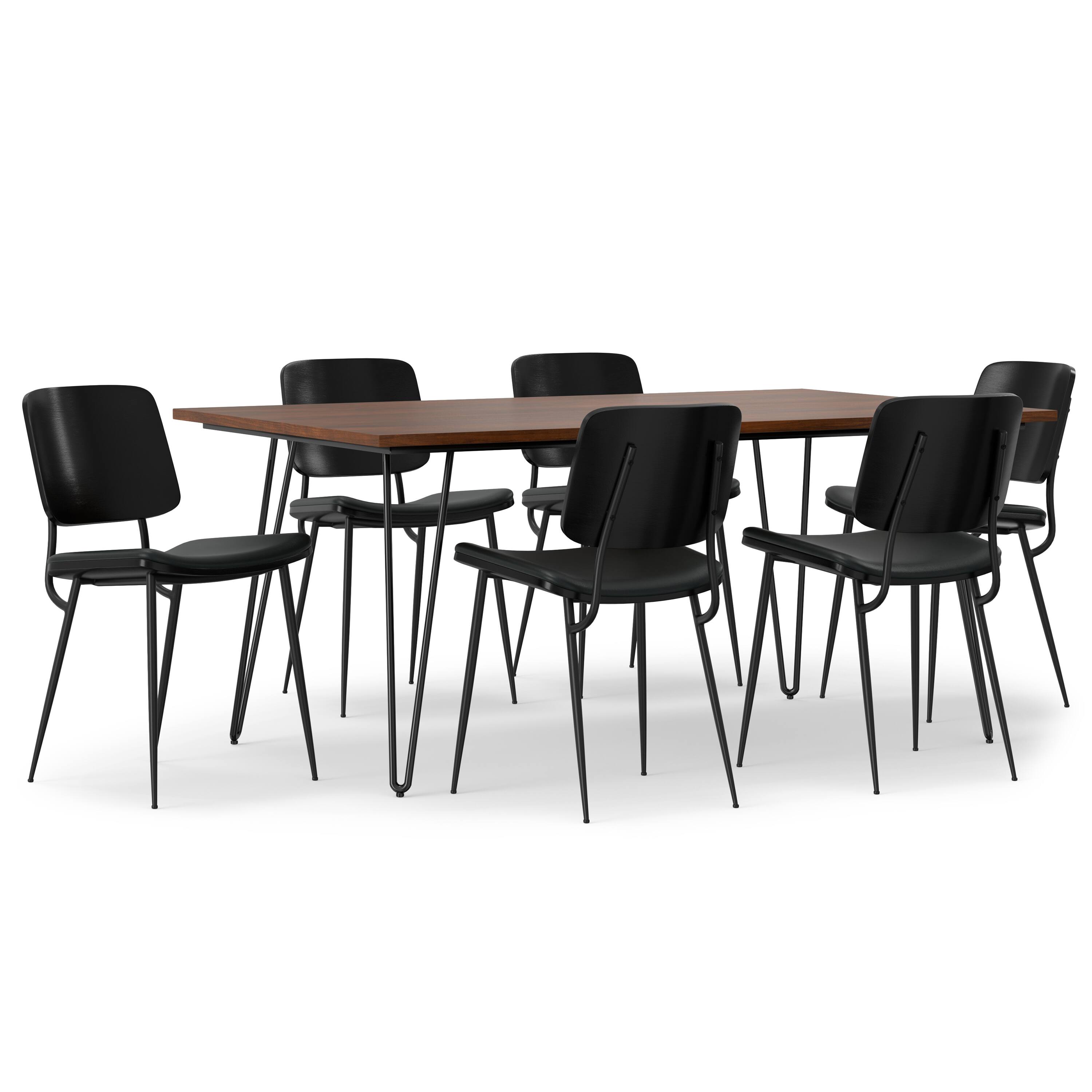 Simpli Home Hayley / Hunter 7 Piece Dining Set Black HL7DS001HNRBLWL ...