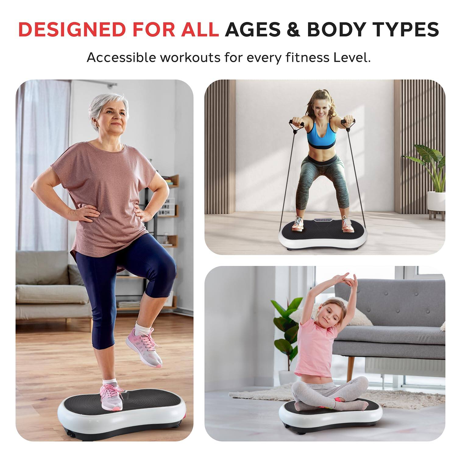 Hurtle Vibration Plate Machine – Adjustable 1–99 Speeds, Quiet ...
