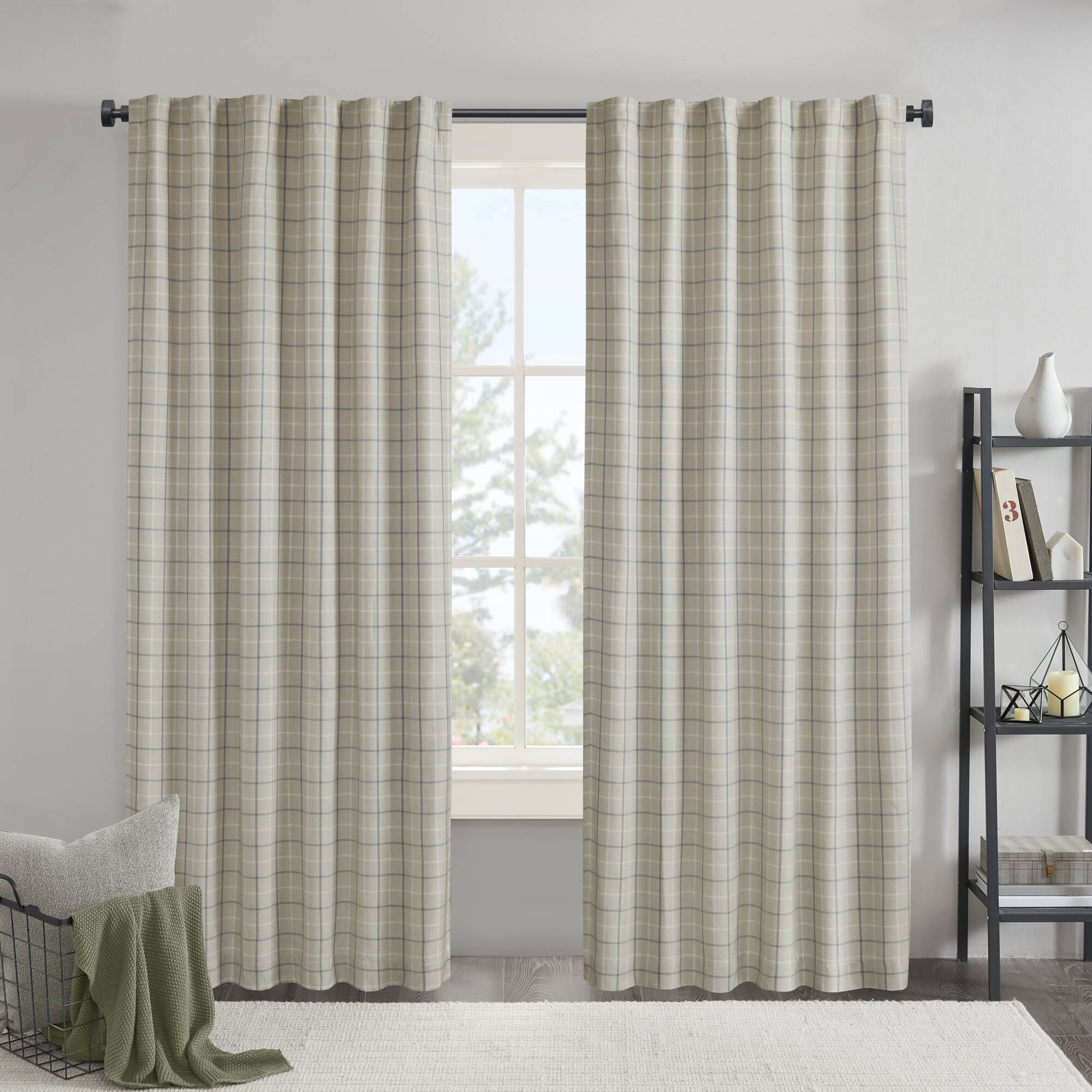 BreeBe 1PC 50x108' Plaid Rod Pocket and Back Tab Curtain Panel with ...