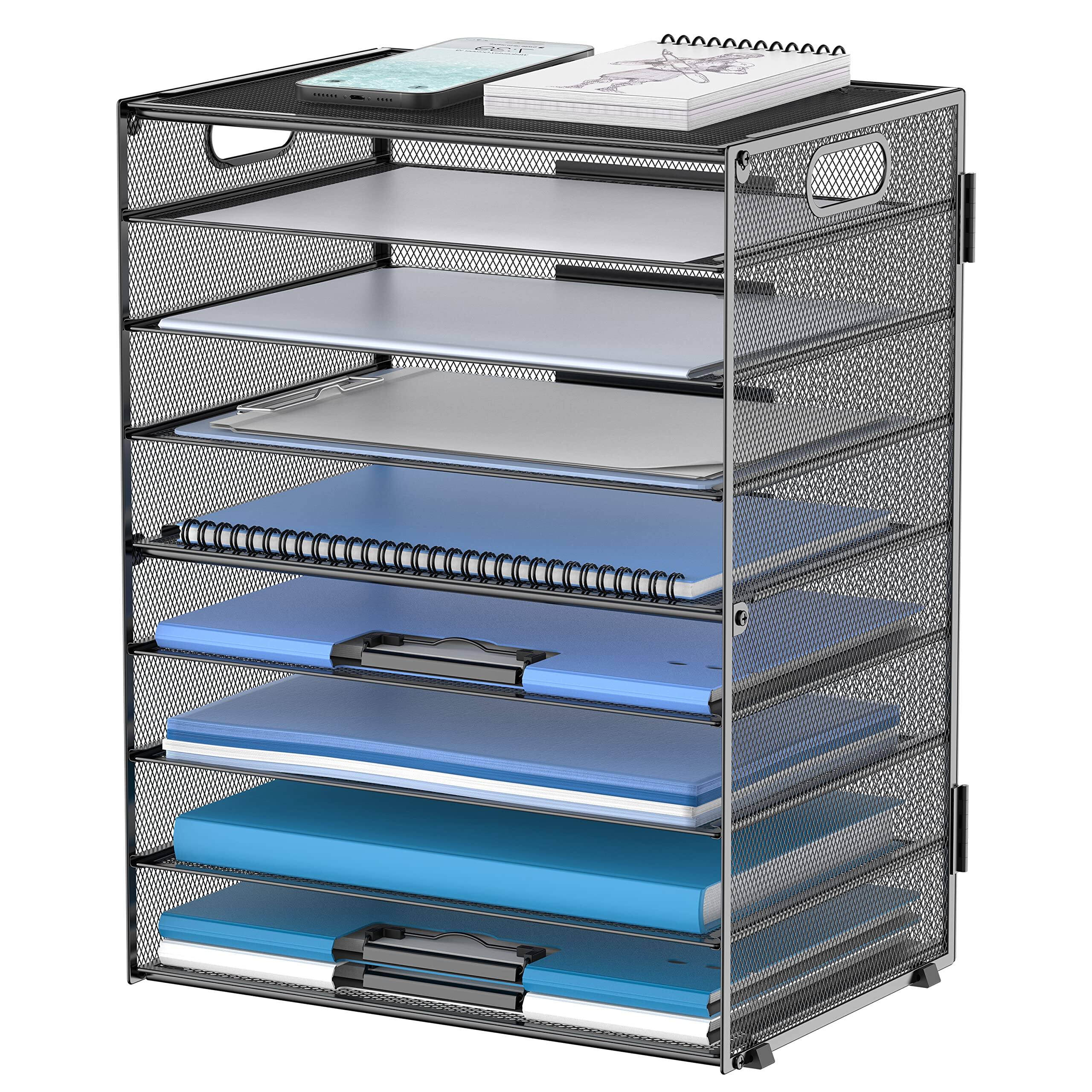 Dapper Styles 9 tier Paper Letter Tray Desk Organizer With Handles Mesh ...