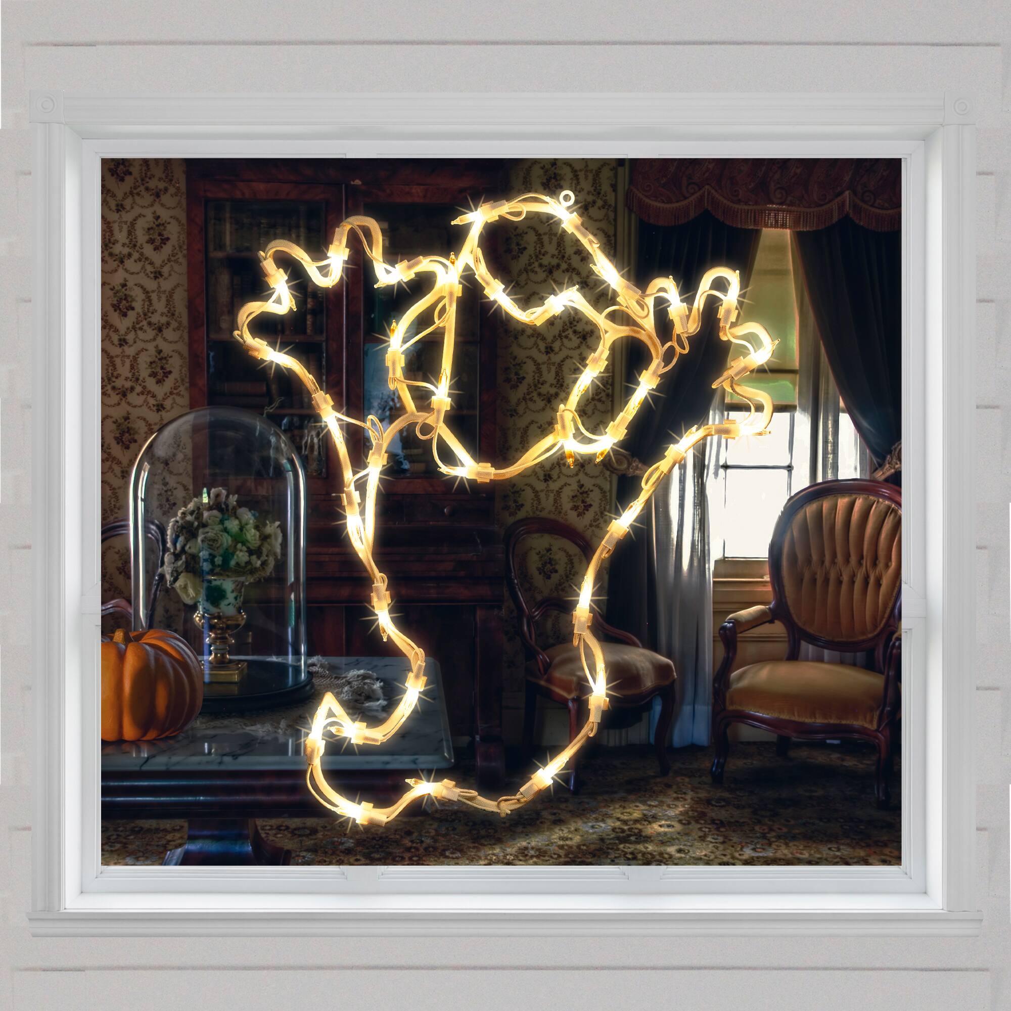 Northlight Lighted Ghost Halloween Window Decoration 15" White 32606079 ...