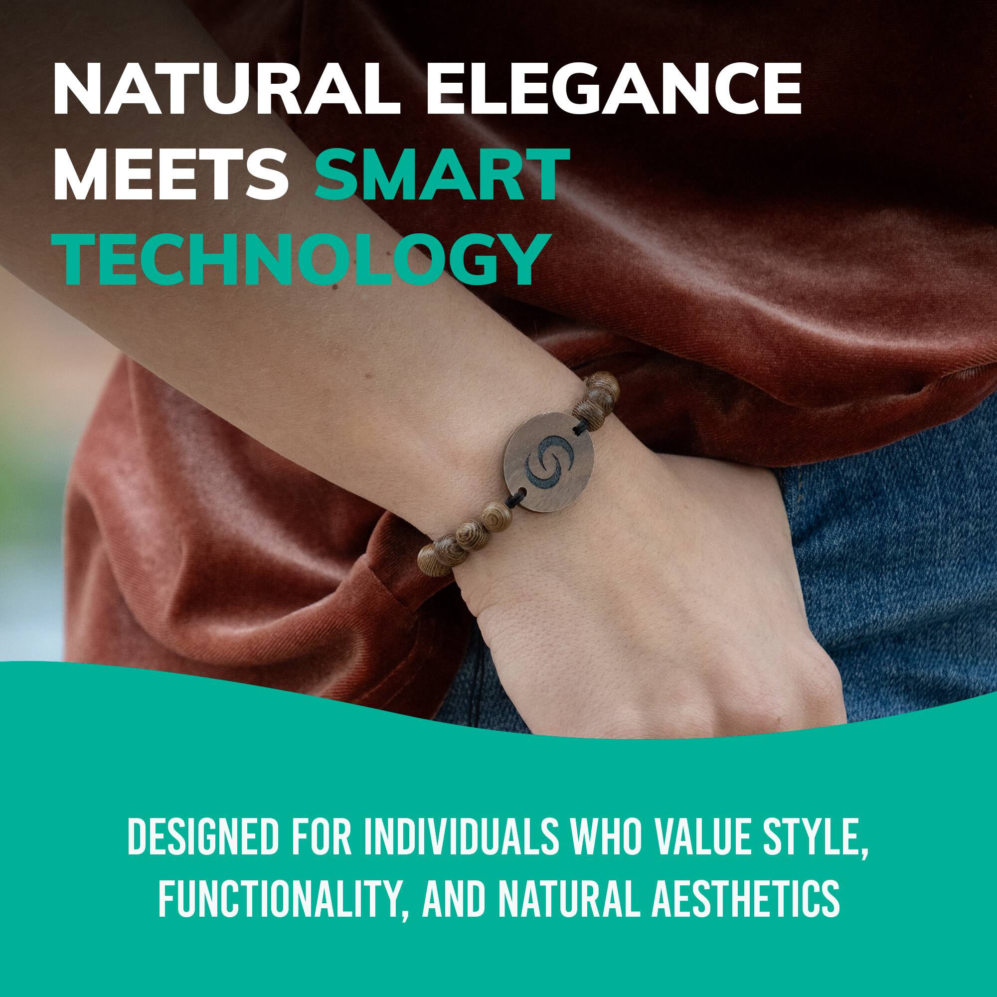 Contact Co. Smart Wooden NFC Bracelet, Sleek Tap Bracelet with Instant ...