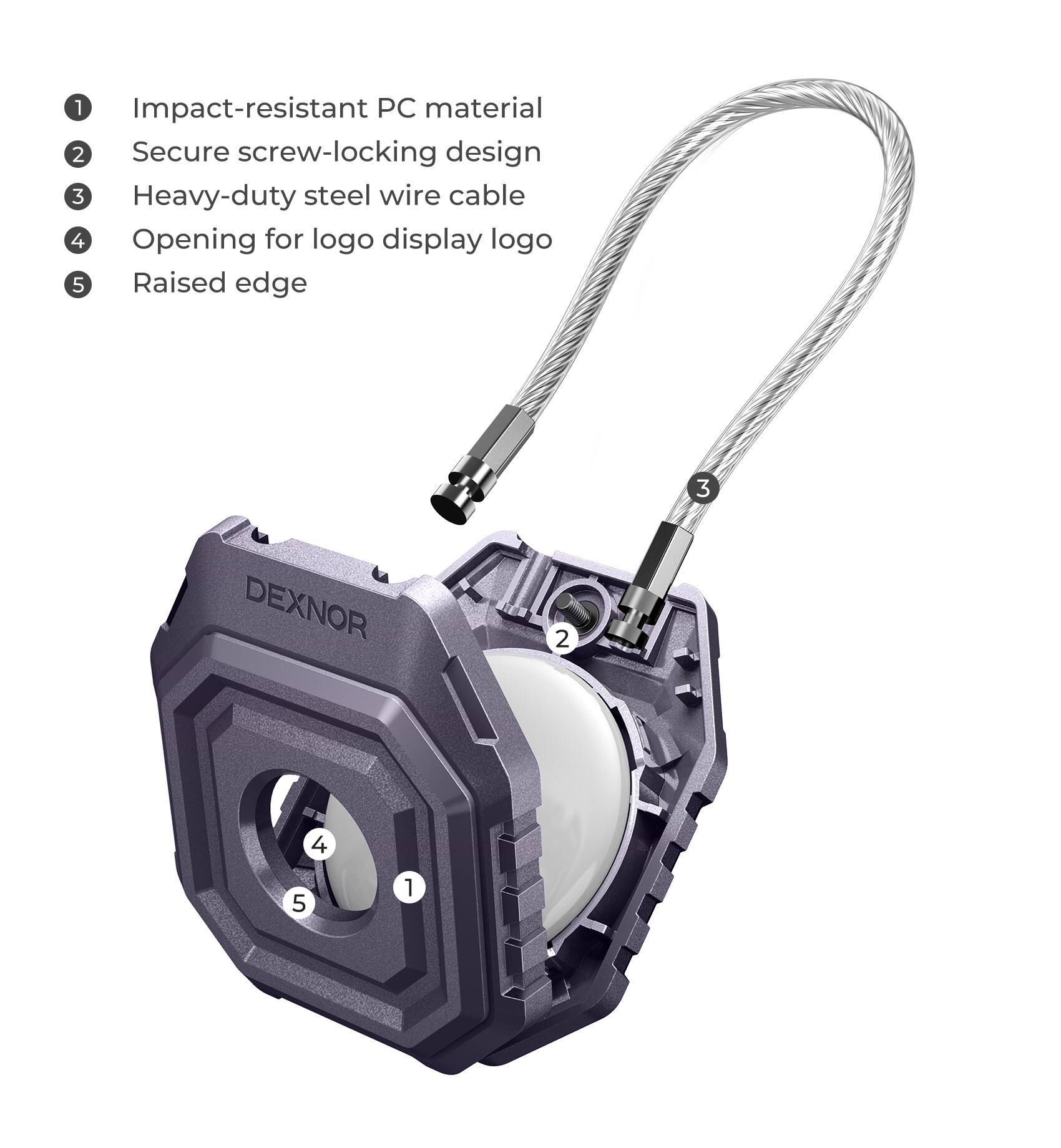 Dexnor Case for Apple AirTag Holder with Steel Wire Cable, Adventure ...