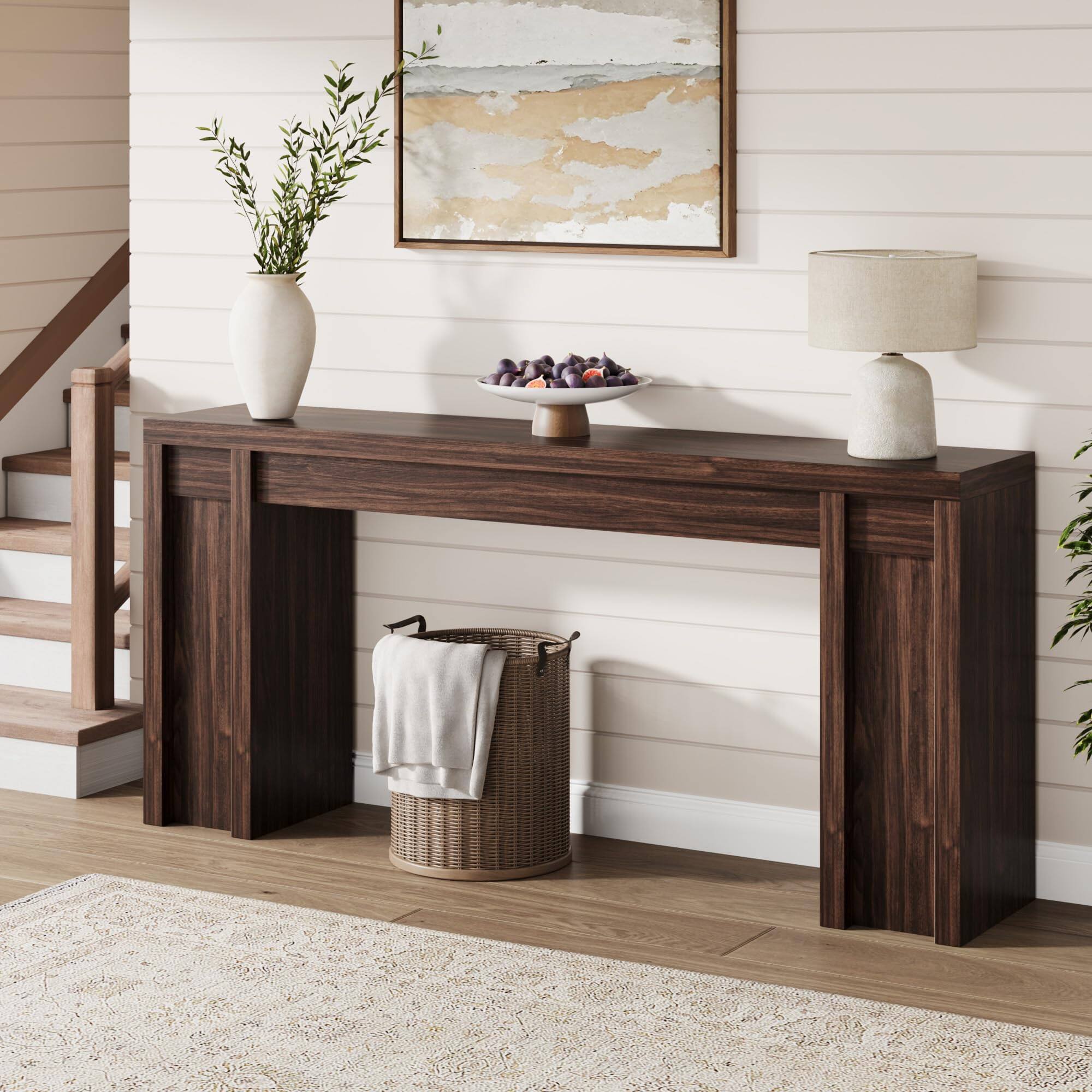 Babevy 70.8" Console Table, Modern Entryway Console Table, Long Sofa ...