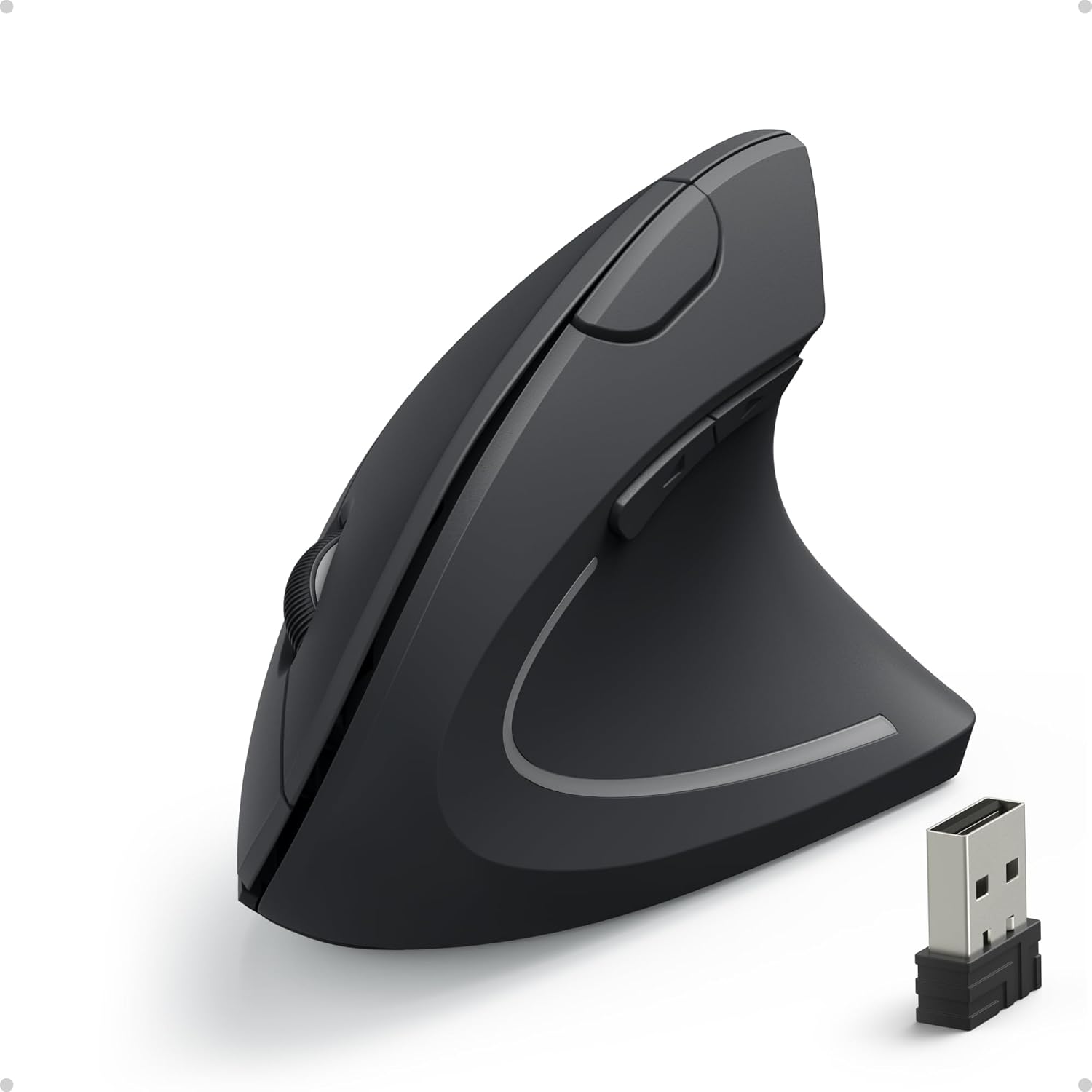Anker 2.4G Wireless Vertical Ergonomic Optical Mouse for Work, Multi ...