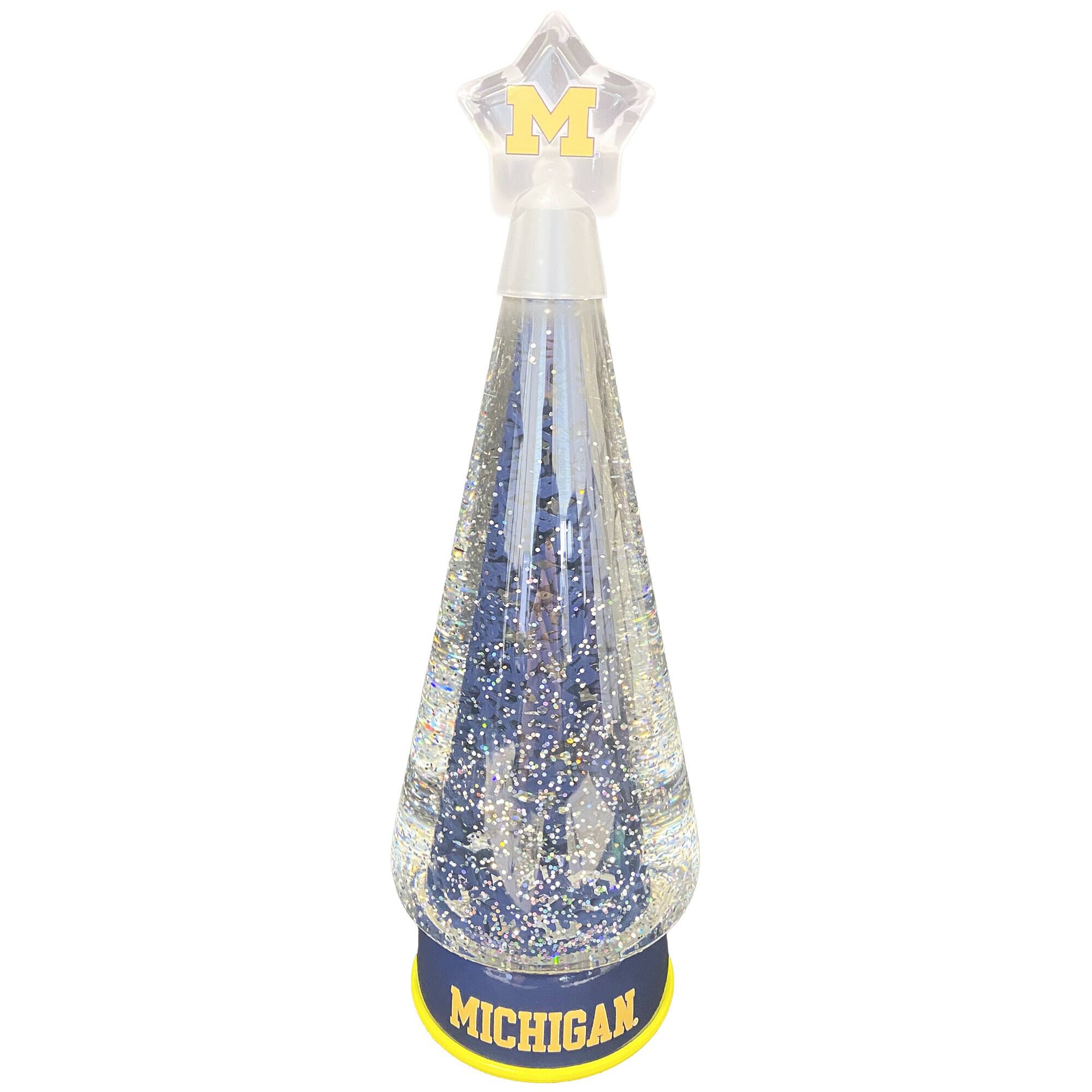 Santa's Workshop Michigan Wolverines 12" Tree Globe Blue 203342692 ...