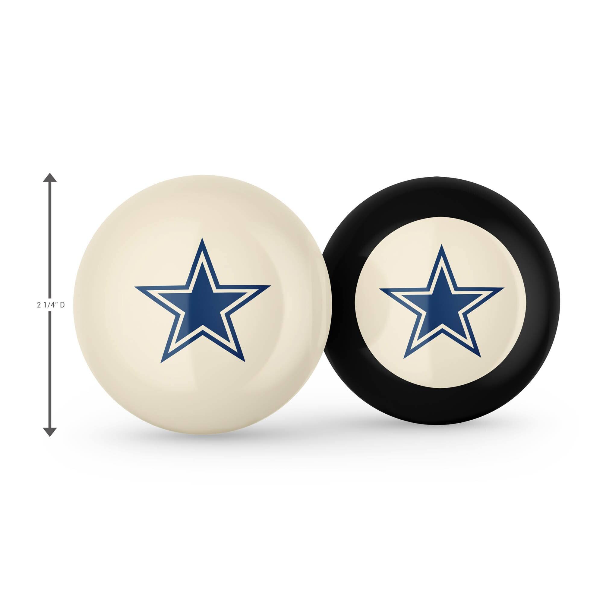 Imperial Dallas Cowboys Logo Cue Ball & 8 Ball Combo Set White ...