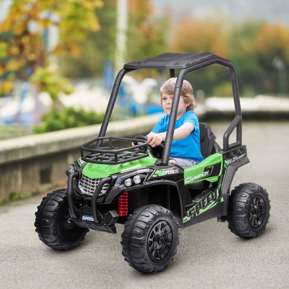 BreeBe Aosom 12V Kids UTV, Battery Powered Electric Ride On Car with ...