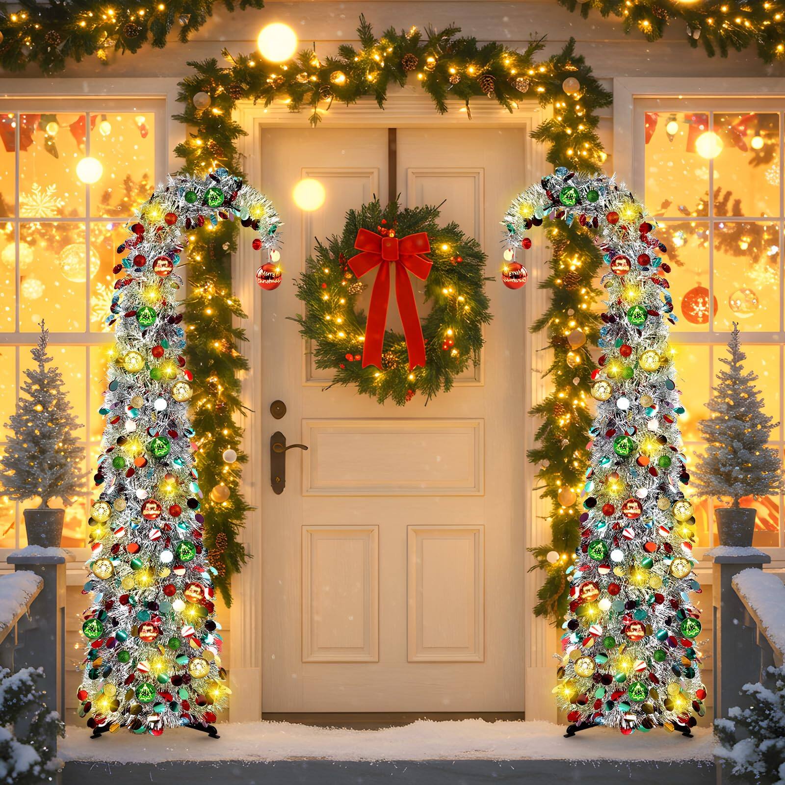 TECH SAFARI Whimsical Christmas Tree With Ball String Lights Pop Up ...