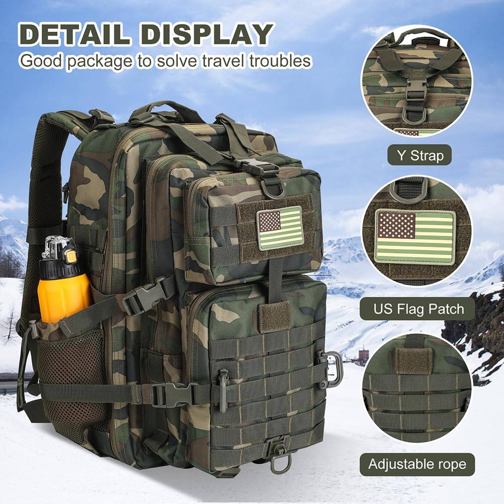Pacoar Cade 45l Molle Assault Backpack Army Camping Rucksack With ...