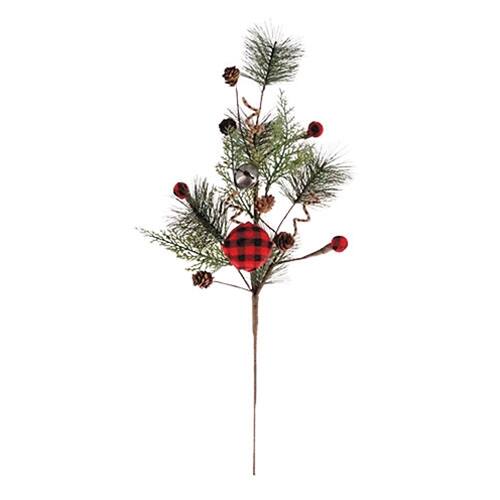 BreeBe *Pine Needle Spray w/ Red and Black Balls Multicolor FRJA2744 ...