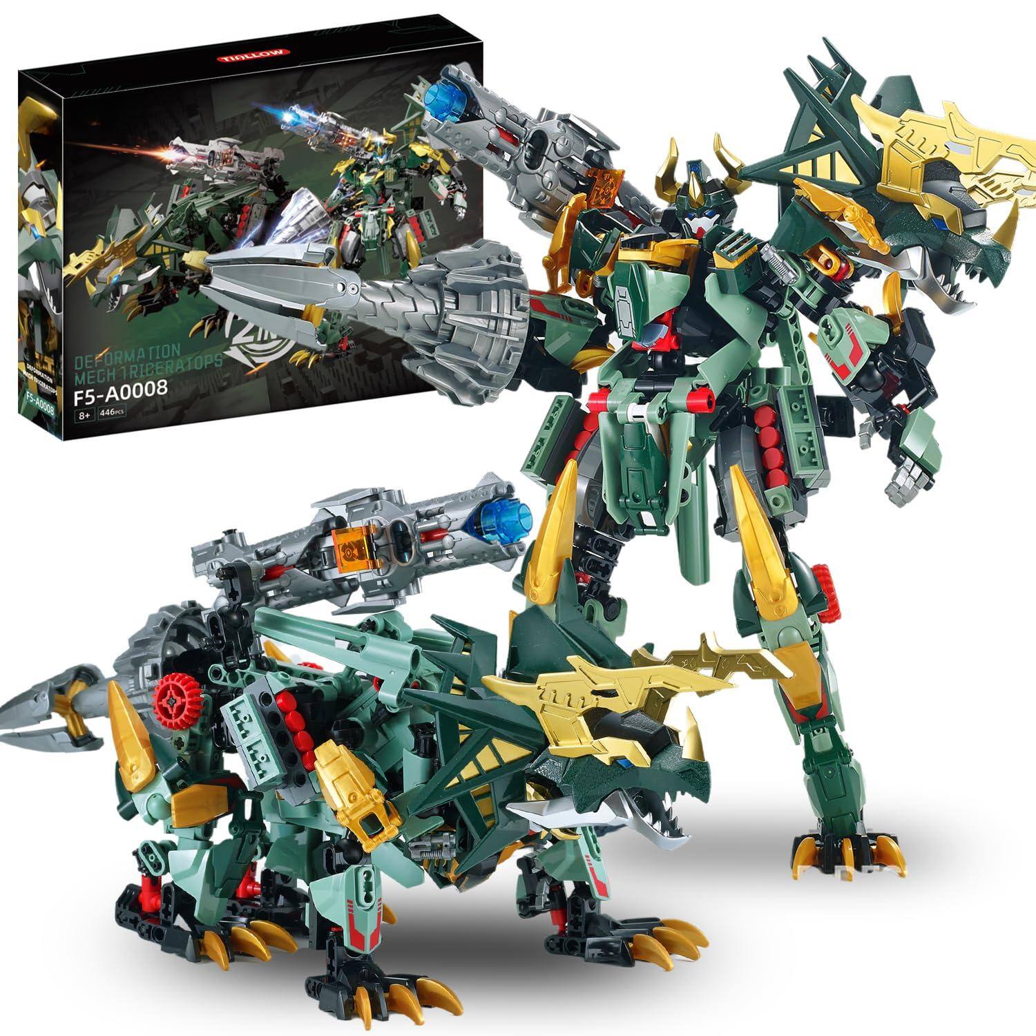 EZTW1 Pterodactyl Robot 2 In 1 Building Sets Dinosaurs Mech ...
