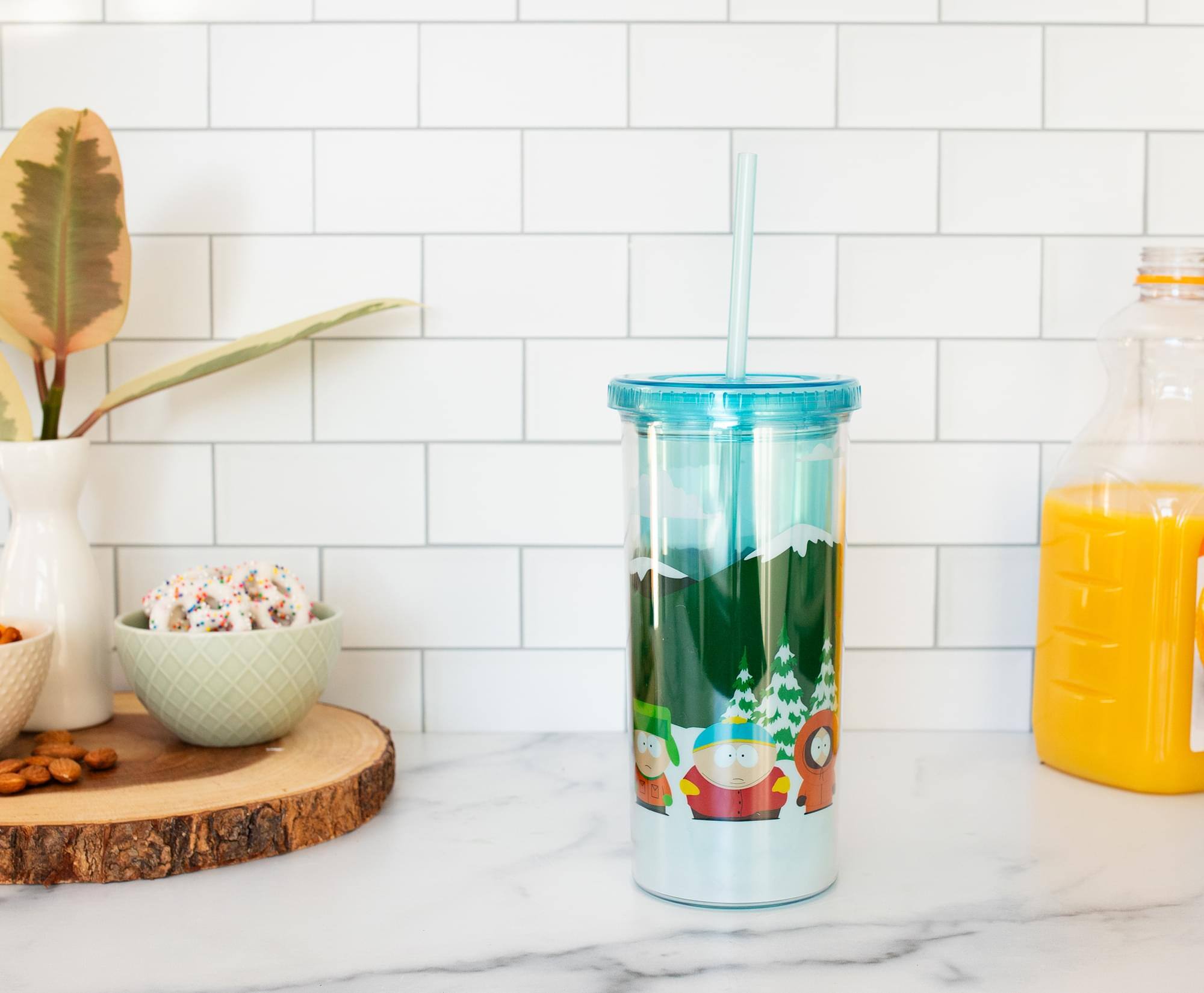 Silver Buffalo South Park Bus Stop Carnival Cup With Lid and Straw ...