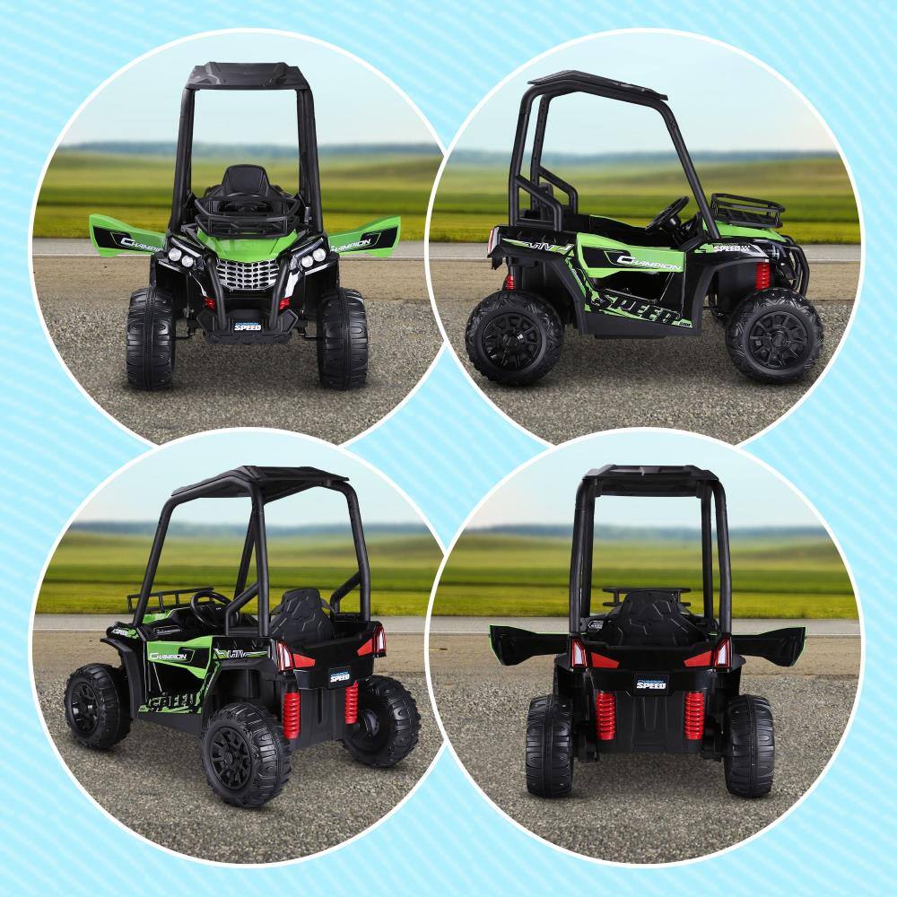 BreeBe Aosom 12V Kids UTV, Battery Powered Electric Ride On Car with ...