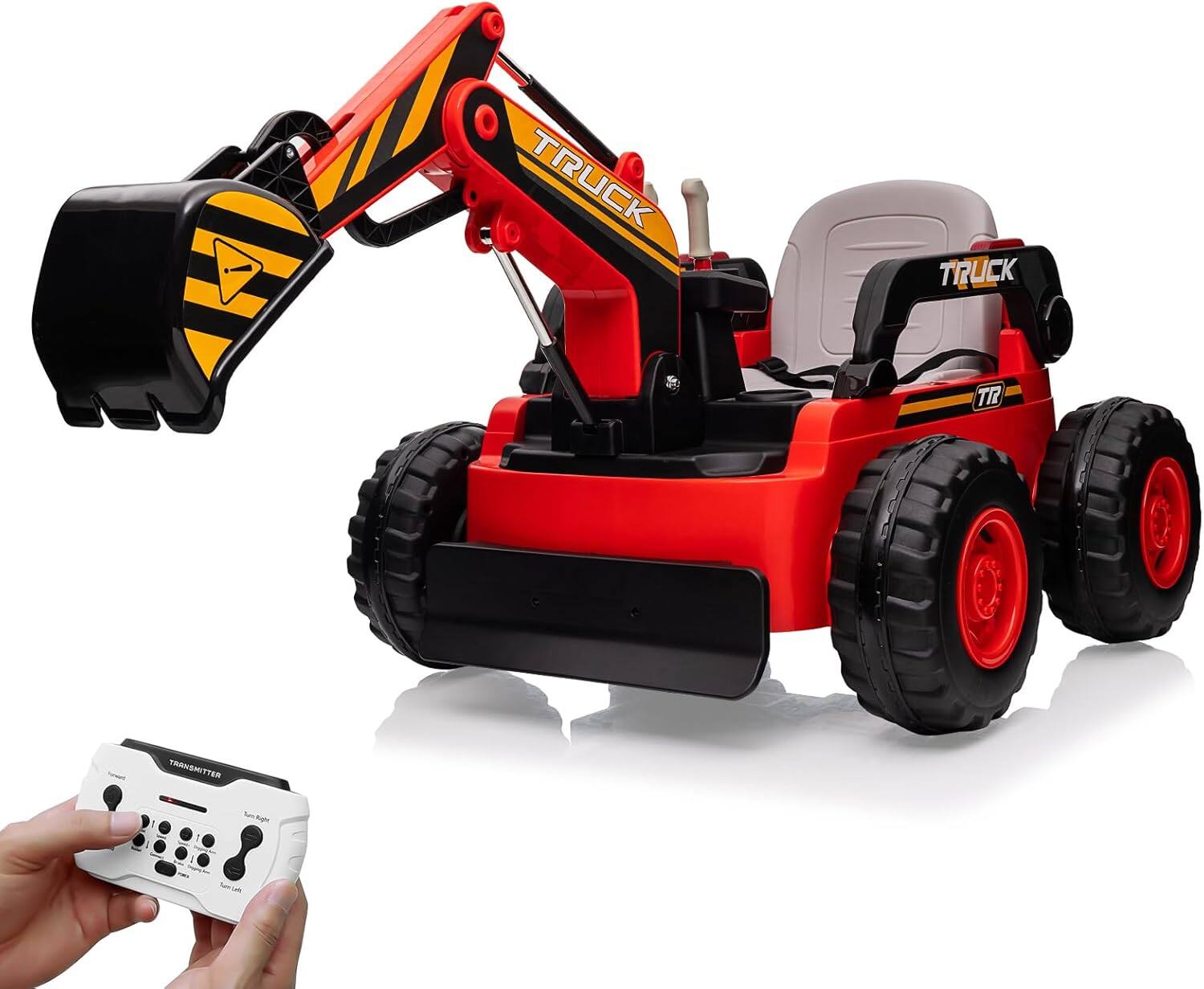 Jojoka 12V Kids Electric Excavator Ride On Truck, Digger with 4×75W ...
