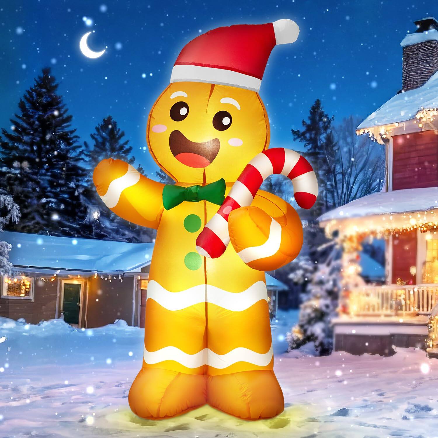 NICHOLAS KLEIN Christmas Inflatables Gingerbread Man Decoration Outdoor ...