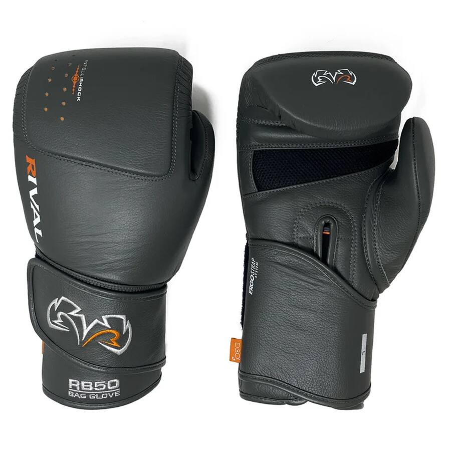 RIVAL Boxing RB50 Intelli Shock Compact Bag Gloves Small Dark Gray RB50 ...