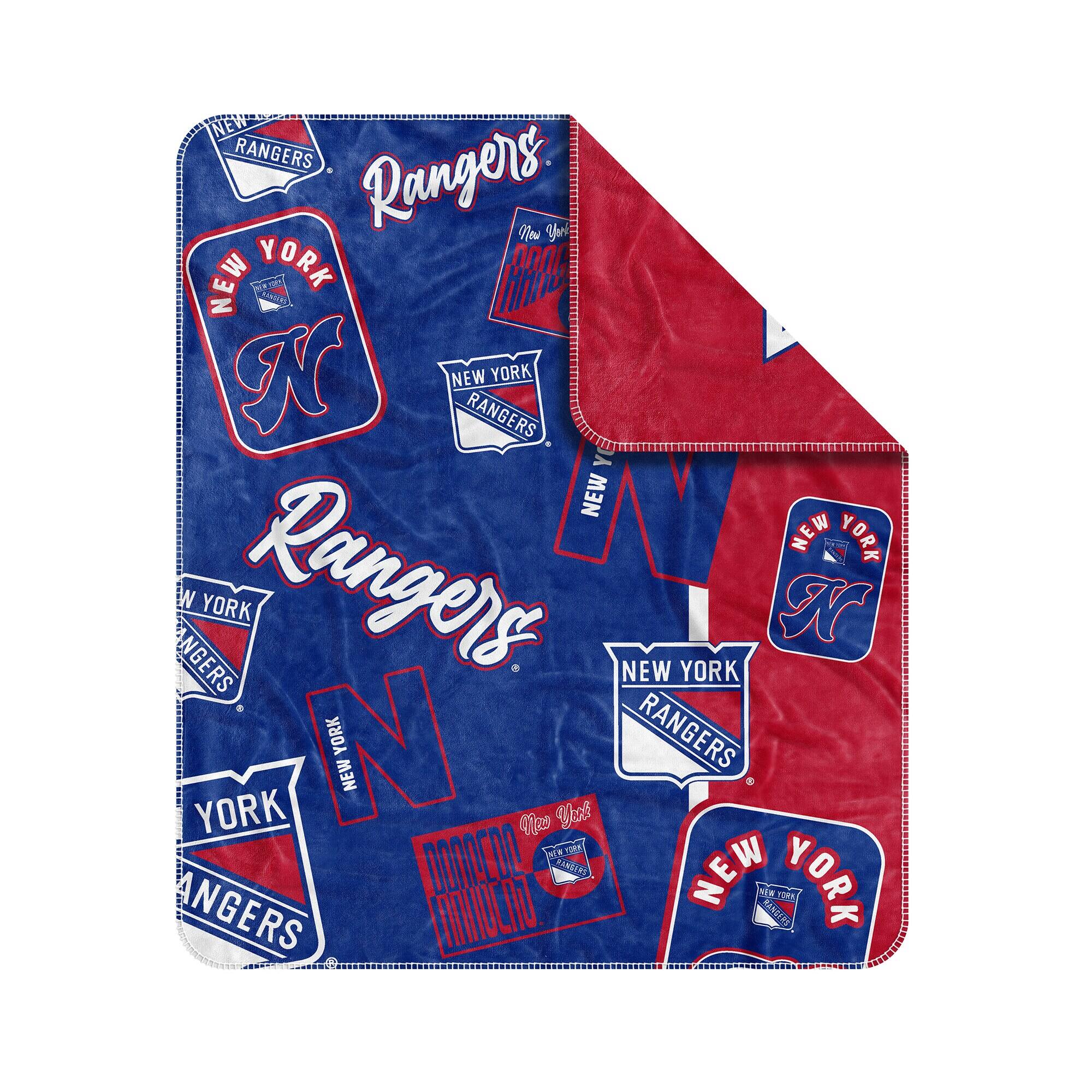 Logo Brands New York Rangers 50" x 60" Dream Weave Throw Blanket Royal ...